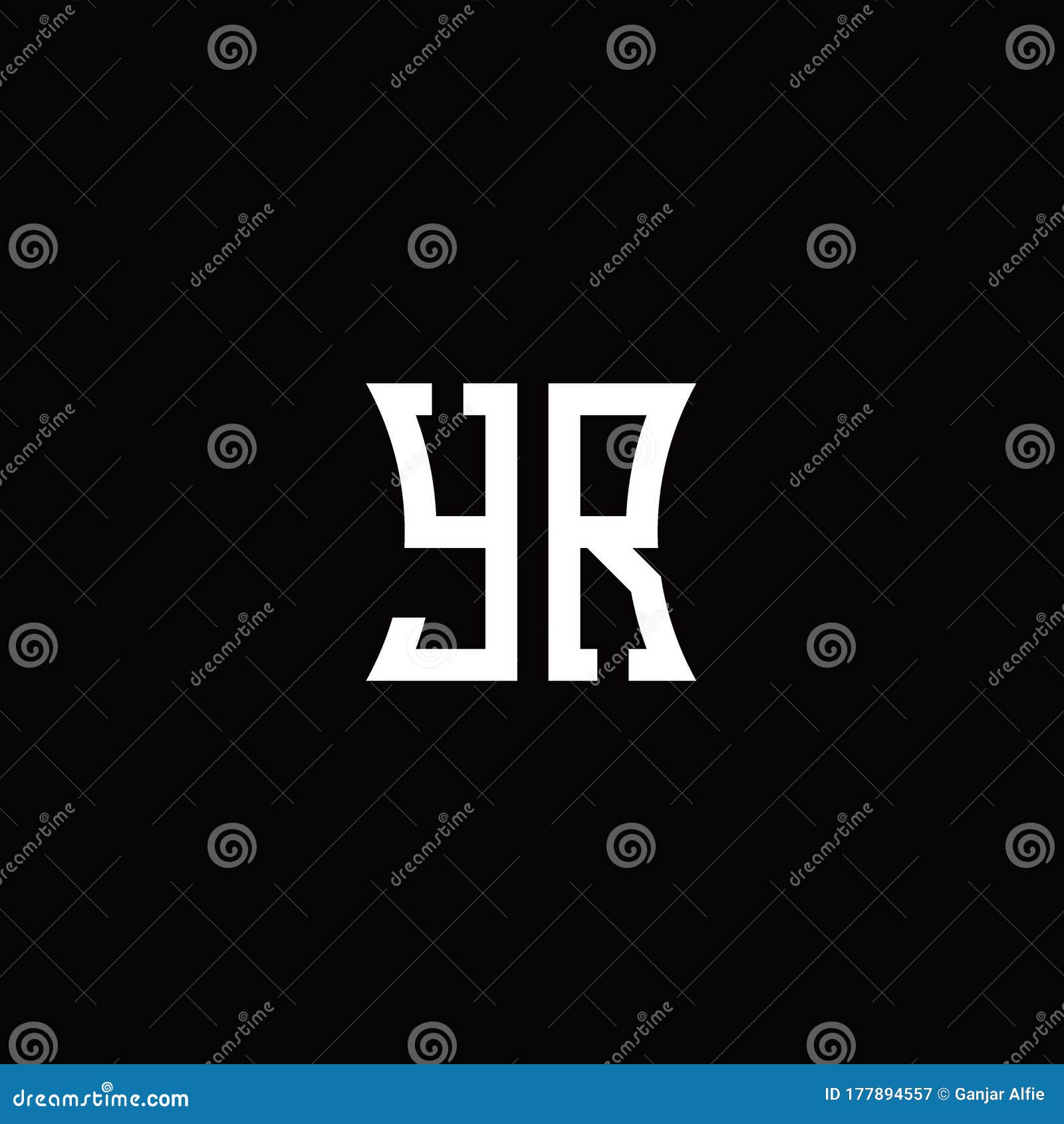 YR Monogram Logo Letter with Curved Side Style Stock Vector ...