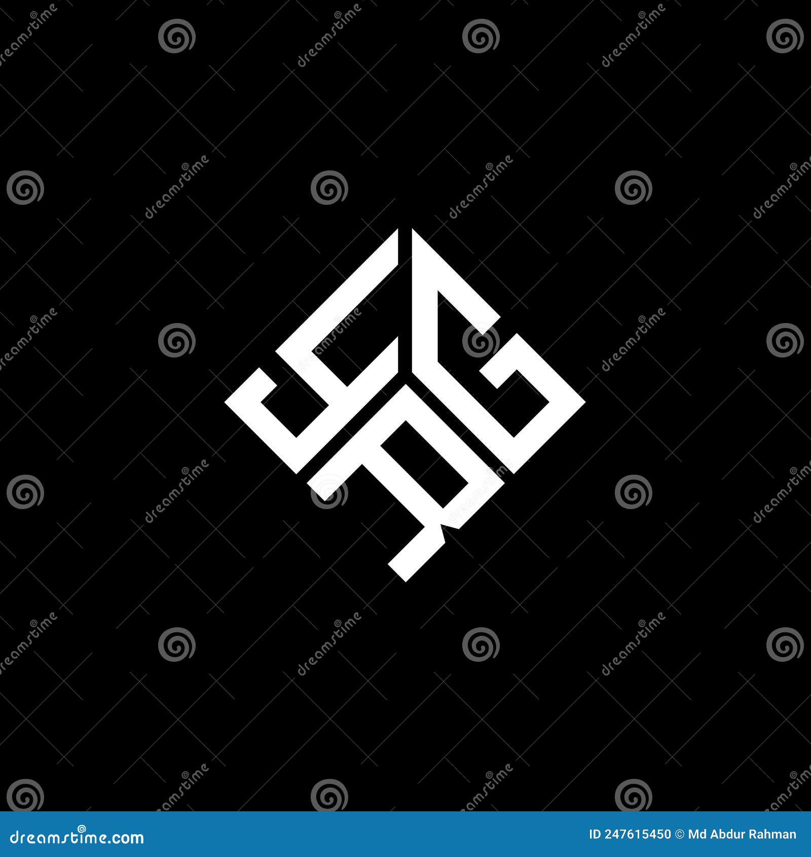 YRG Letter Logo Design on Black Background. YRG Creative Initials ...