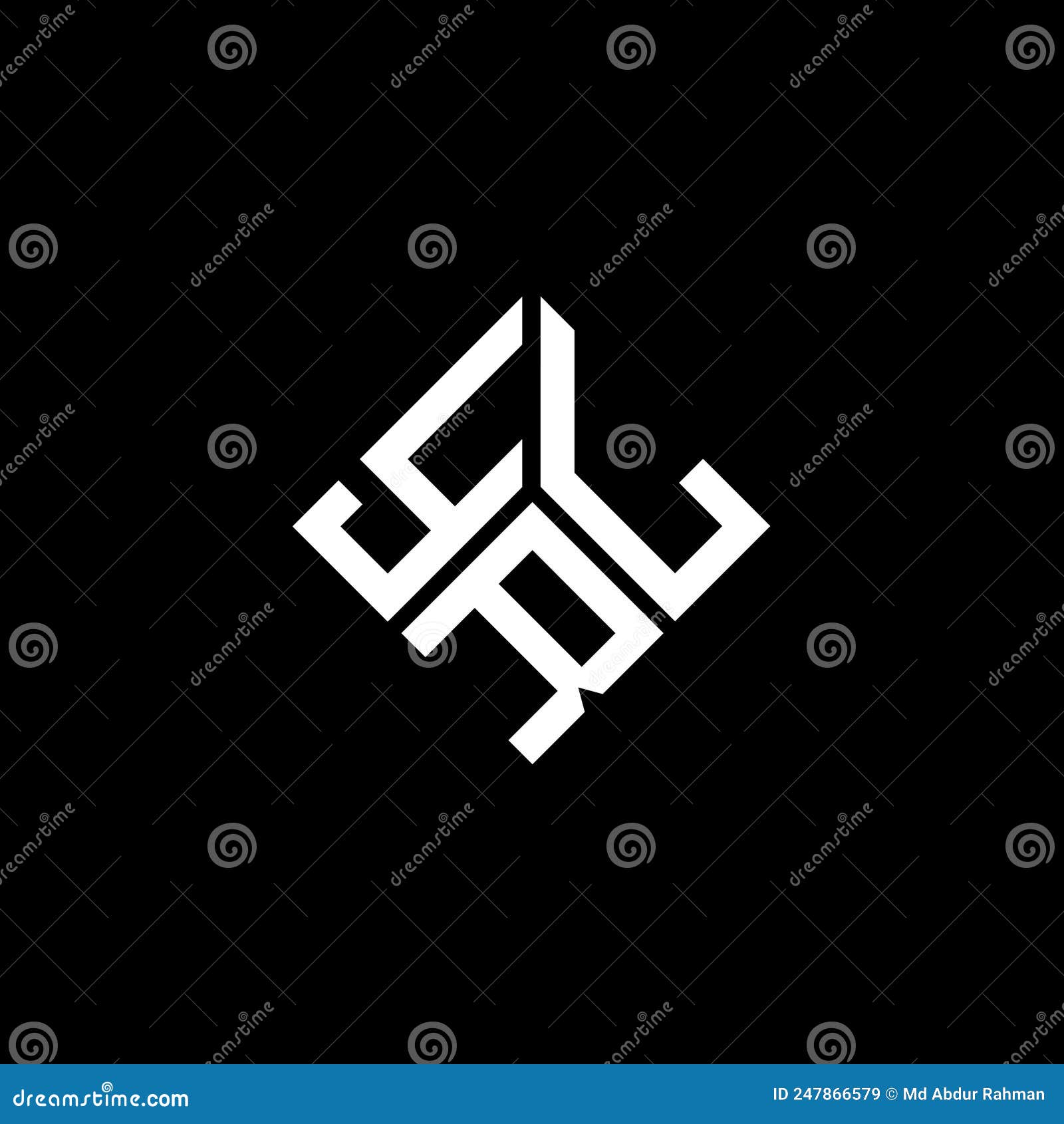 YRL Letter Logo Design on Black Background. YRL Creative Initials ...