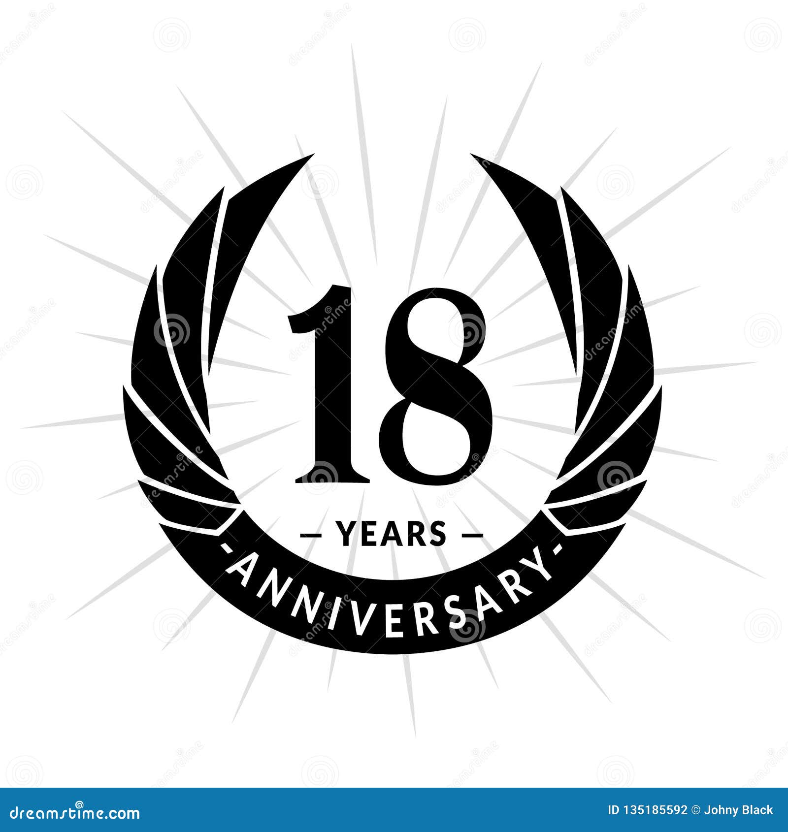 18 Years Anniversary Design Template. Elegant Anniversary Logo Design ...