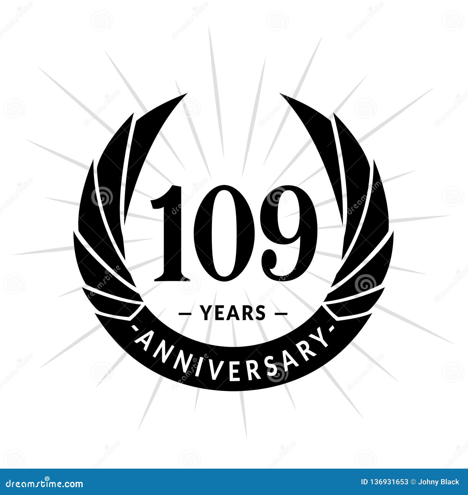 109 Years Anniversary Design Template. Elegant Anniversary Logo Design ...