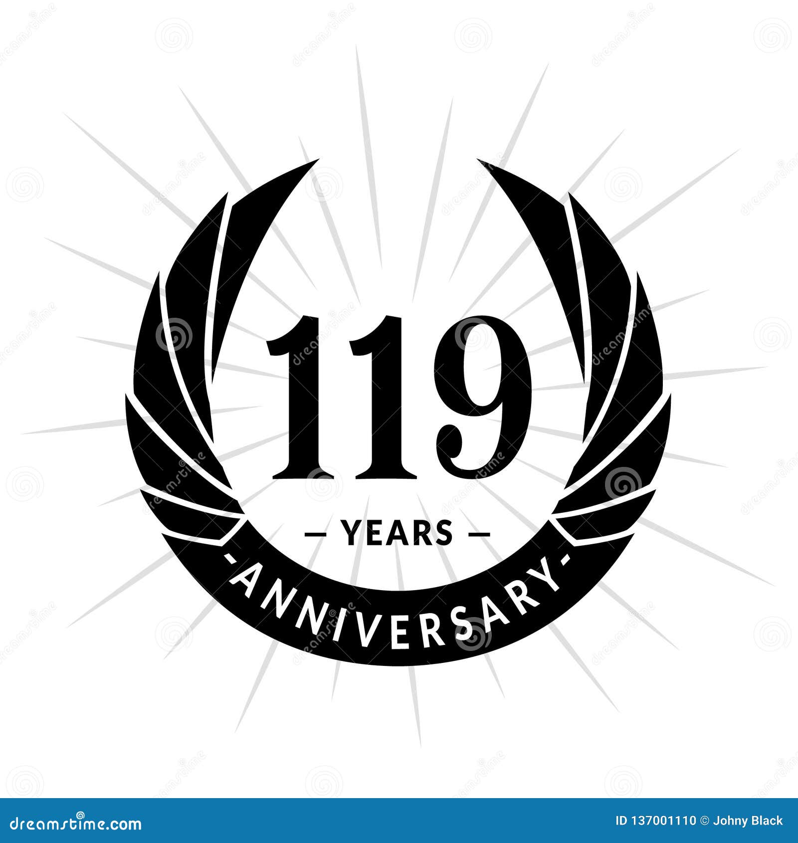 119 Years Anniversary Design Template. Elegant Anniversary Logo Design ...