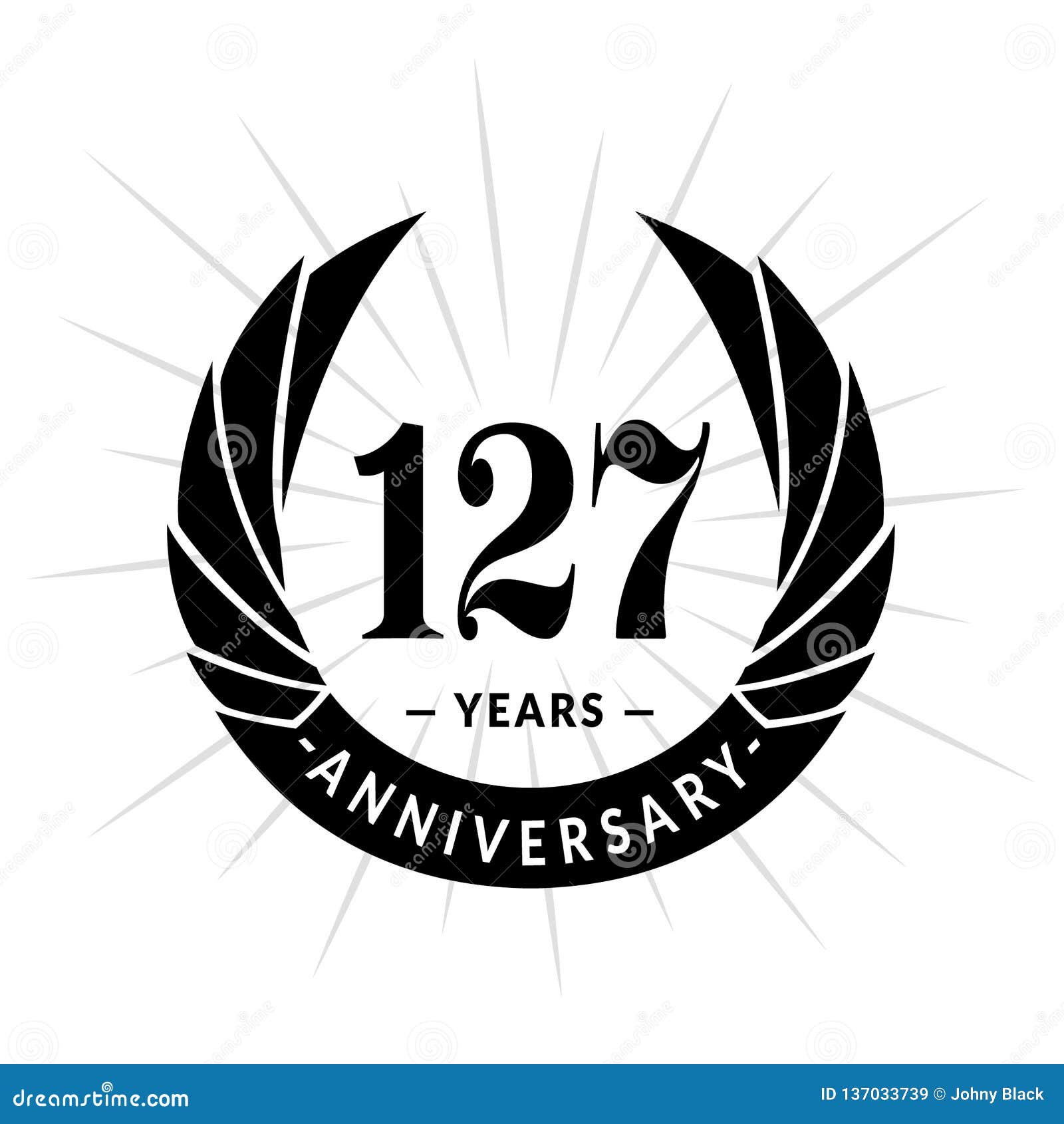 127 Years Anniversary Design Template. Elegant Anniversary Logo Design ...