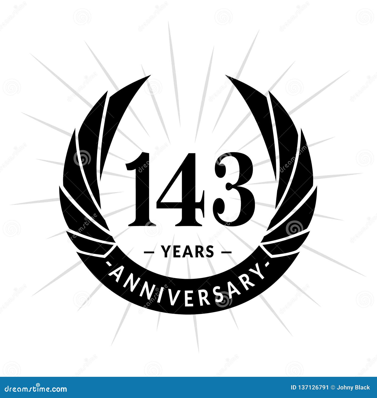 143 Years Anniversary Design Template. Elegant Anniversary Logo Design ...
