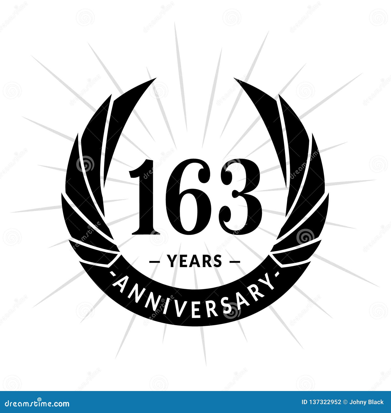 163 Years Anniversary Design Template. Elegant Anniversary Logo Design ...