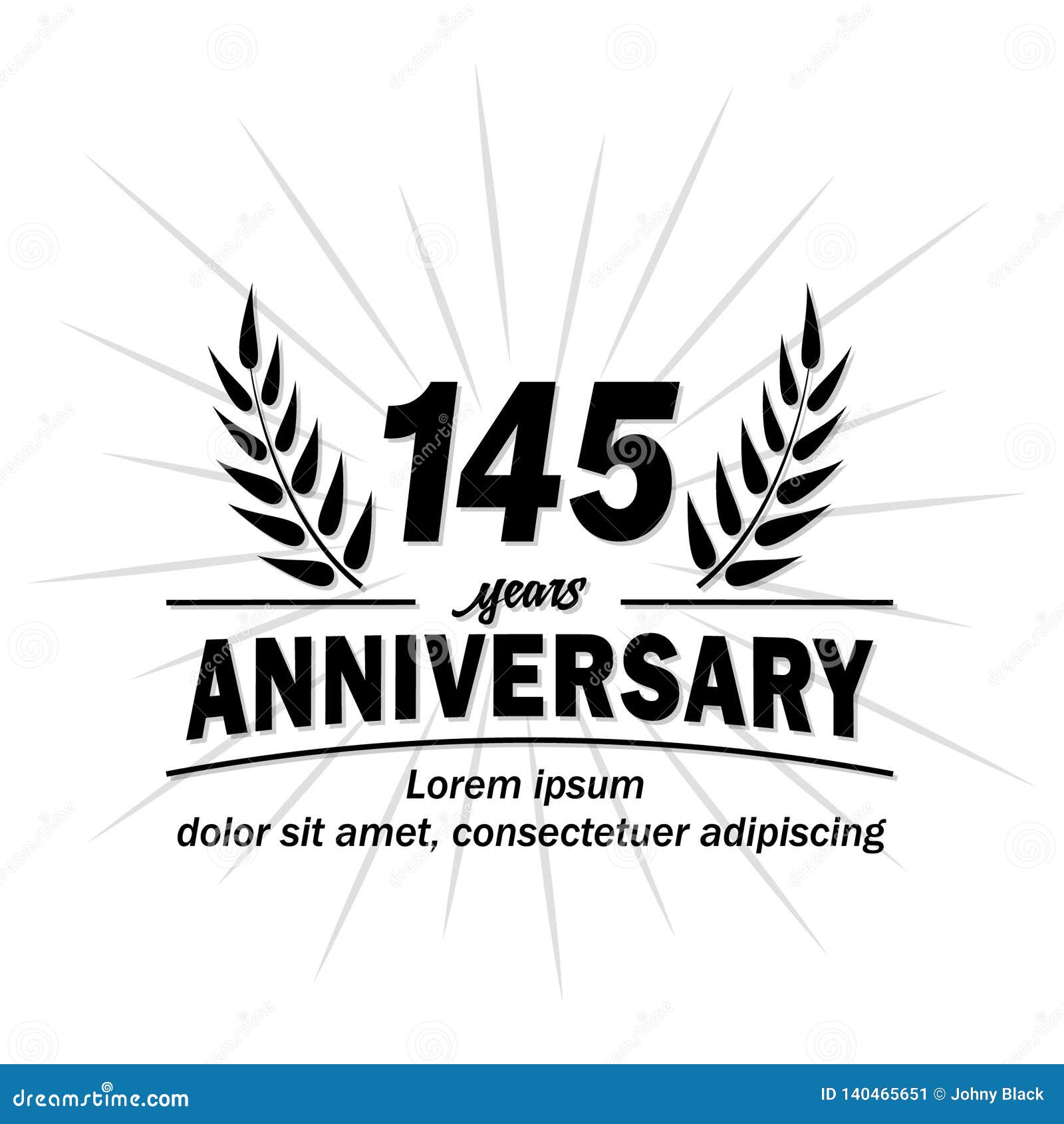 145th Anniversary Design Template. 145th Years Vector and Illustration ...