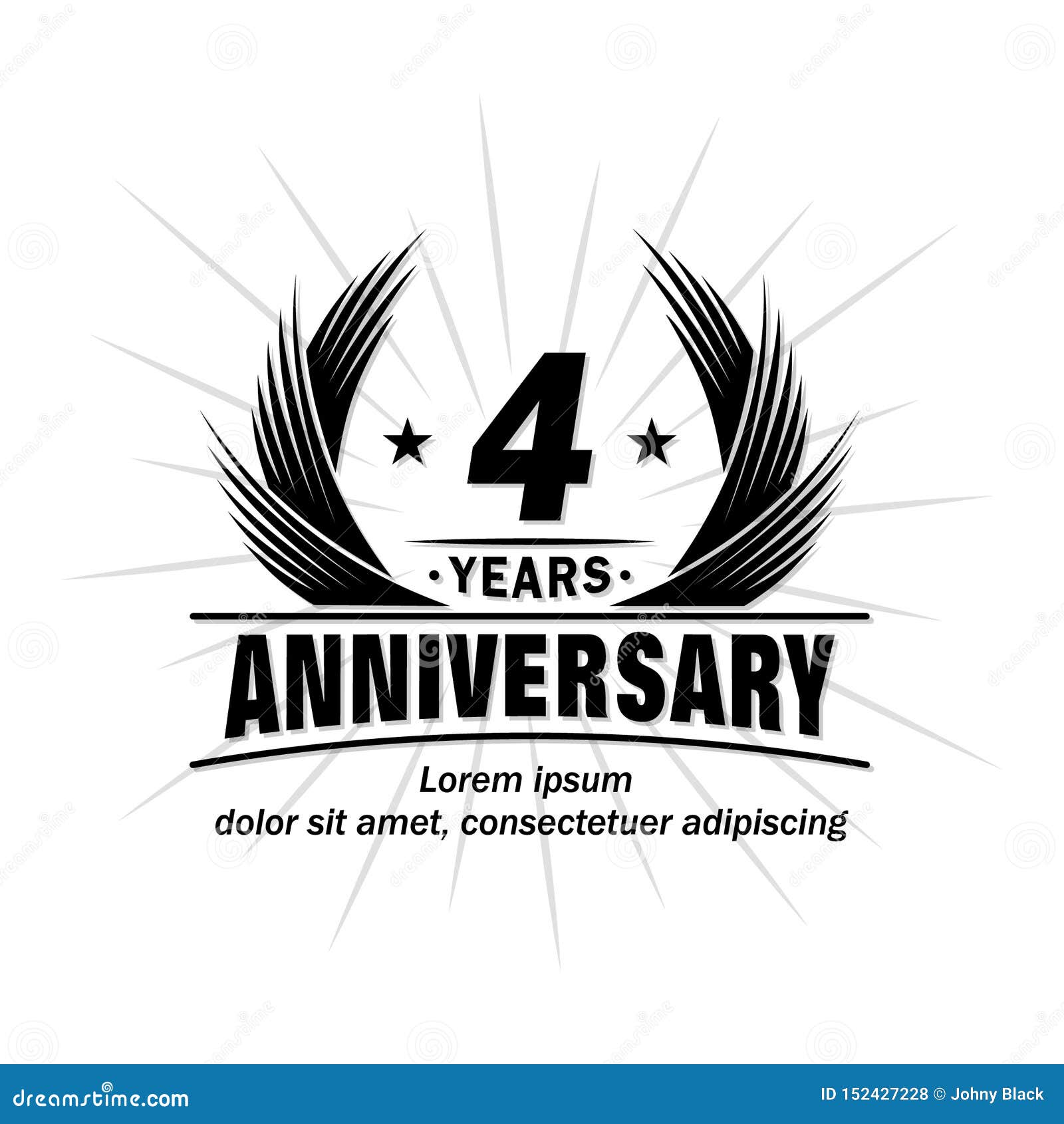 4 Years Anniversary. Elegant Anniversary Design. 4th Years Logo. Stock ...