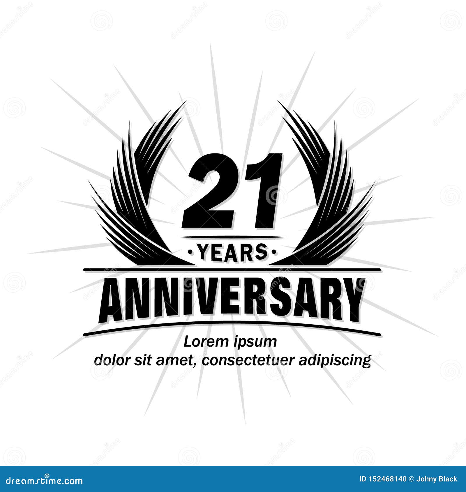 21 Years Anniversary. Elegant Anniversary Design. 21st Years Logo ...