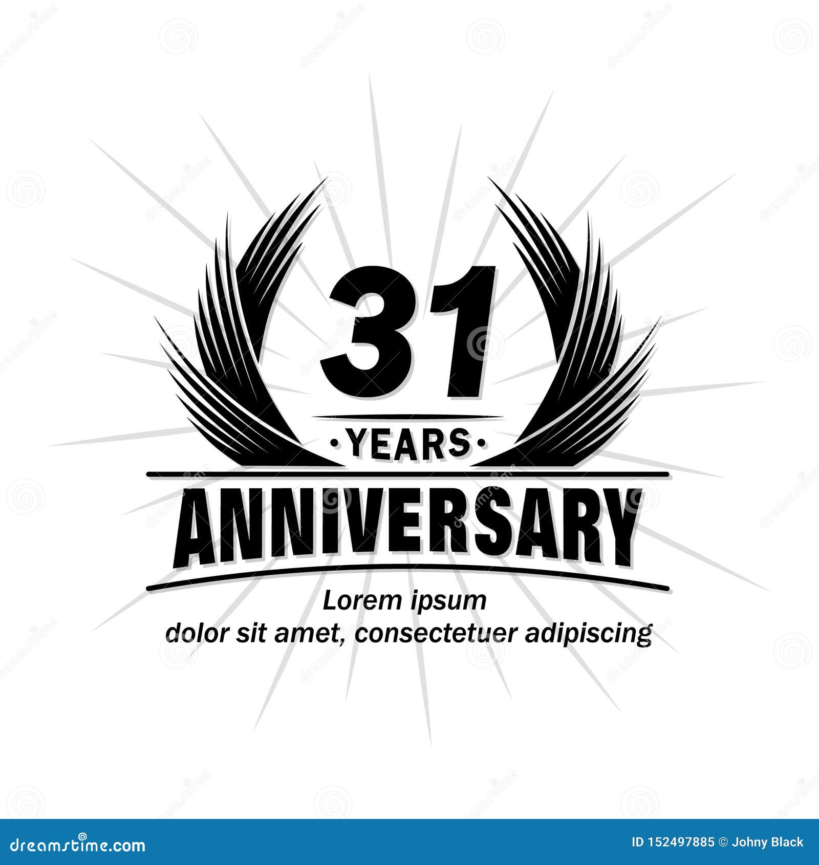31 Years Anniversary. Elegant Anniversary Design. 31st Years Logo ...