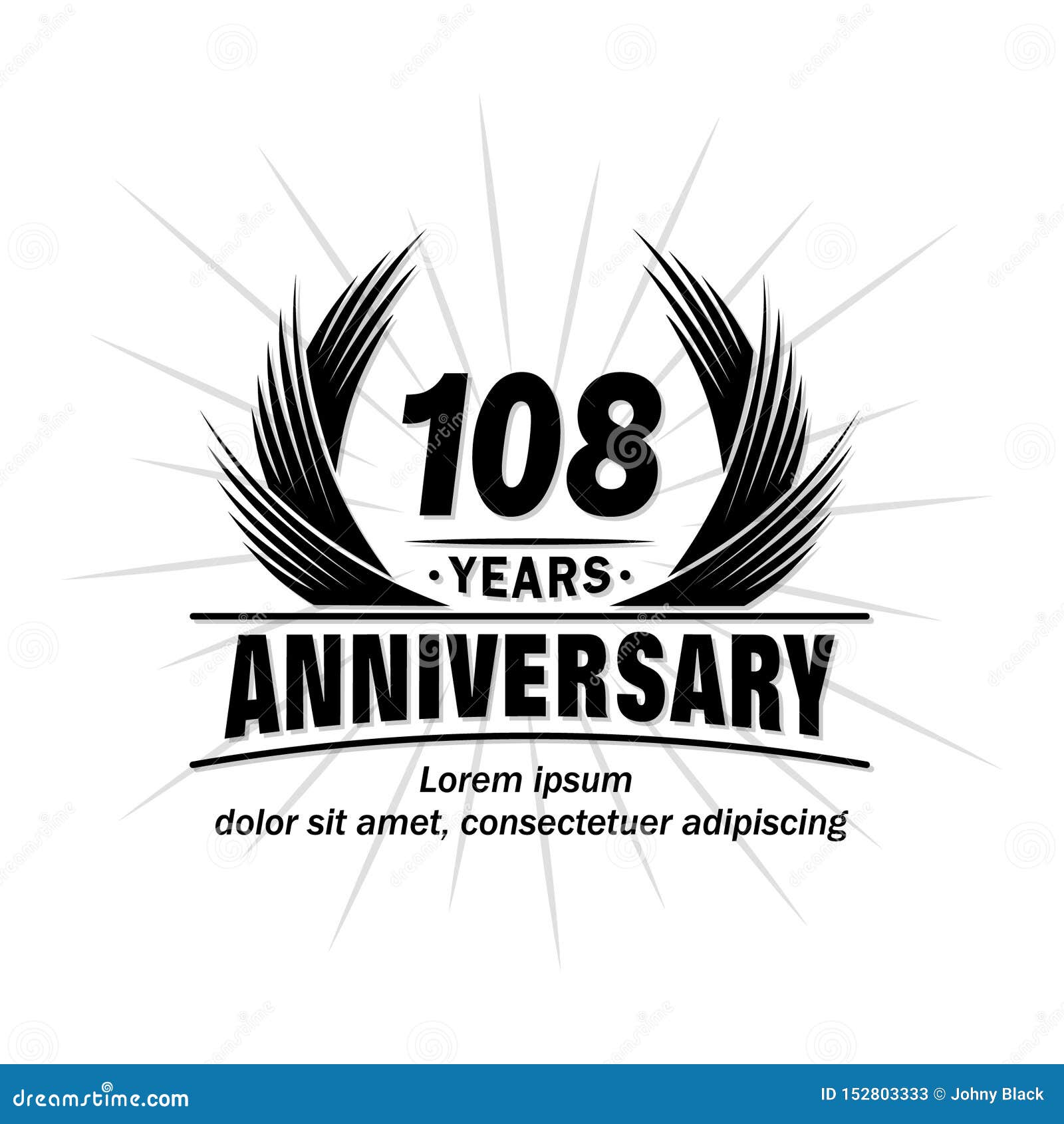 108 Years Anniversary. Elegant Anniversary Design. 108th Years Logo ...