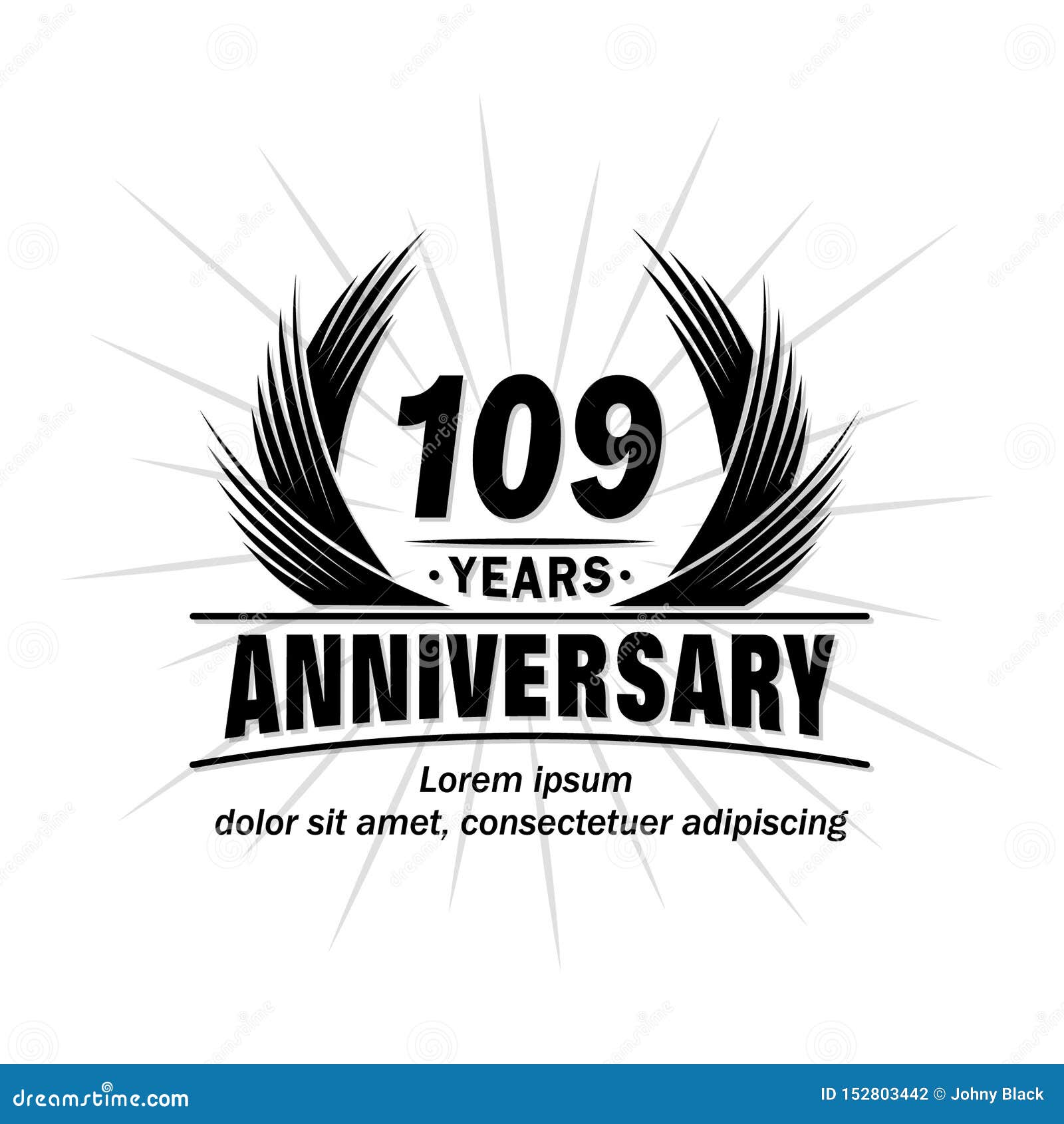 109 Years Anniversary. Elegant Anniversary Design. 109th Years Logo ...