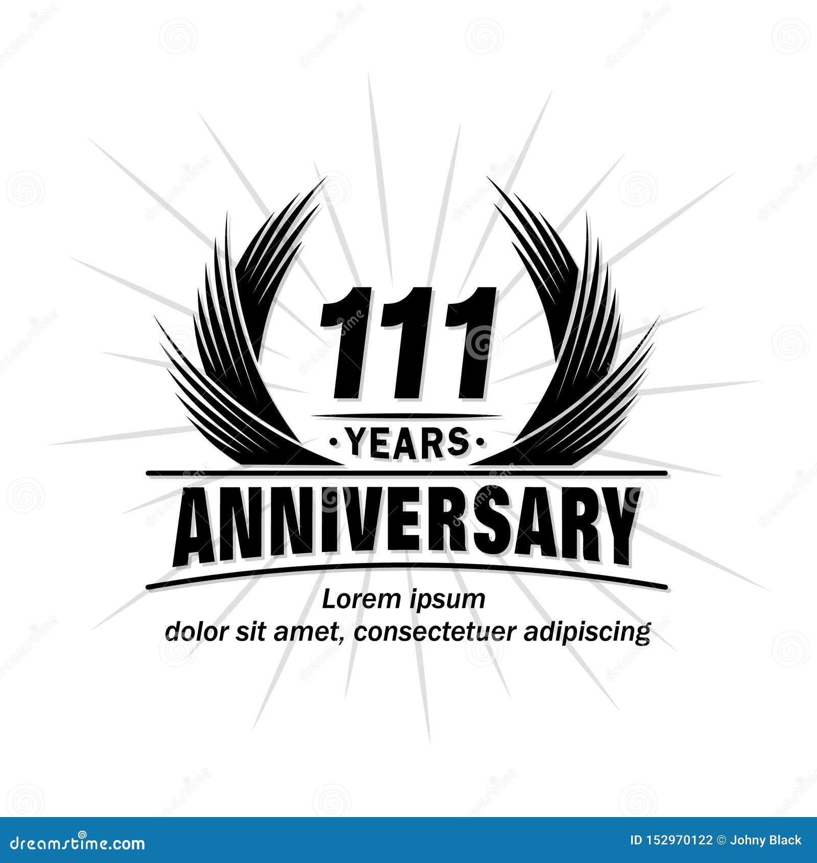 111 Years Anniversary. Elegant Anniversary Design. 111st Years Logo ...
