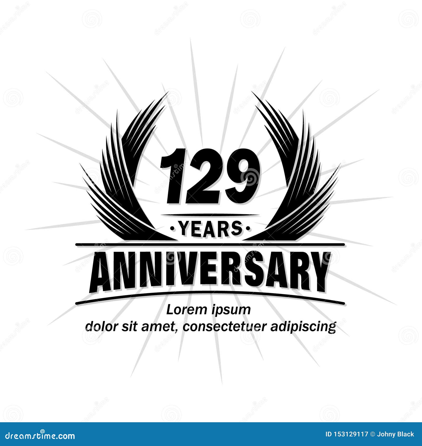 129 Years Anniversary. Elegant Anniversary Design. 129th Years Logo ...