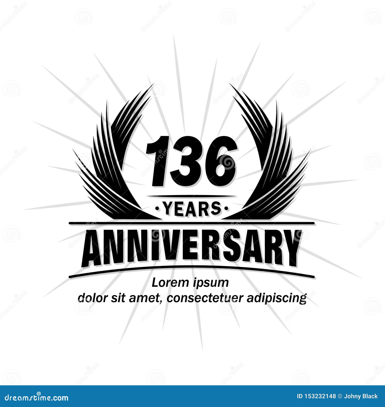 136 Years Anniversary. Elegant Anniversary Design. 136th Years Logo ...