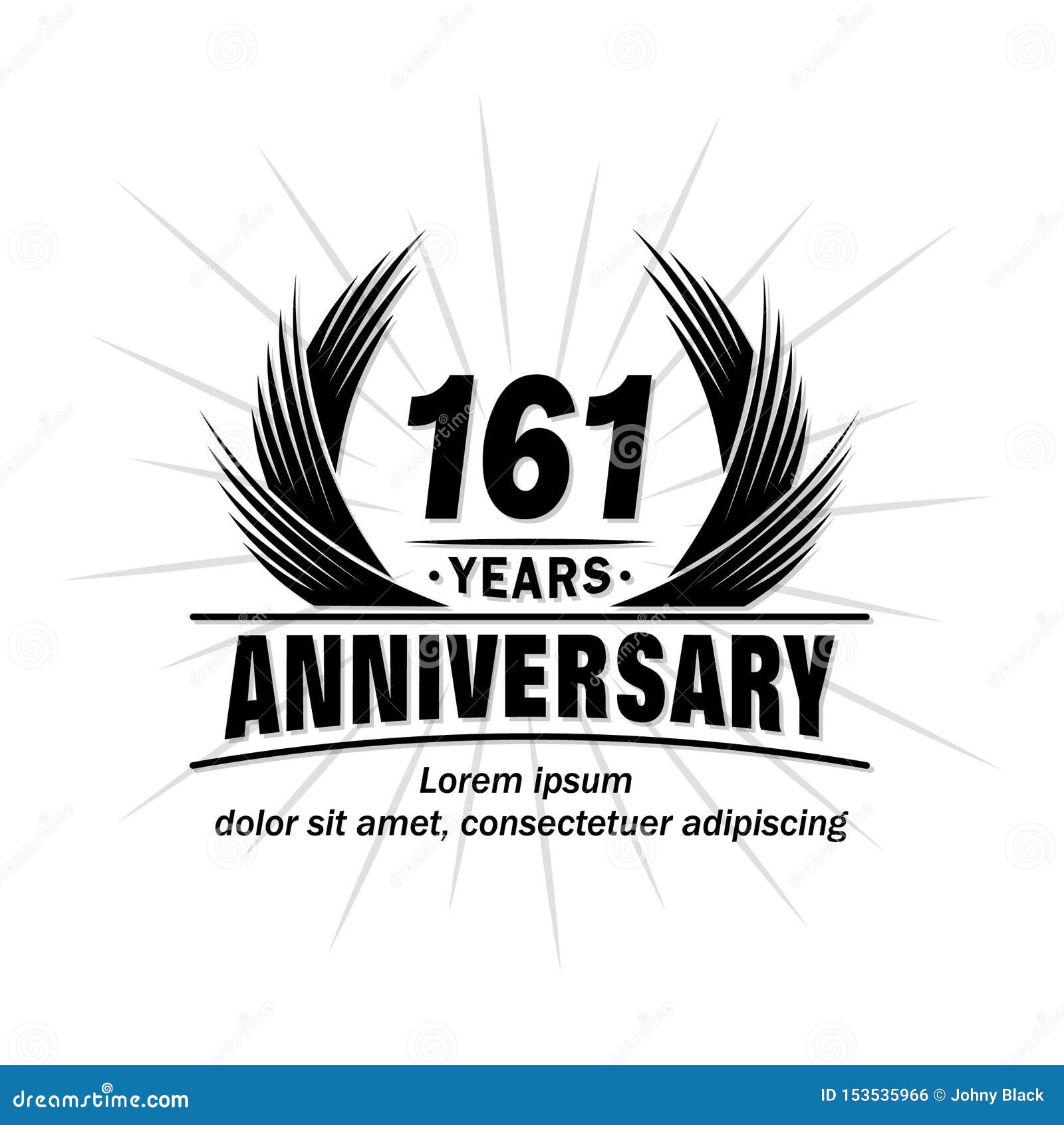 161 Years Anniversary. Elegant Anniversary Design. 161st Years Logo ...