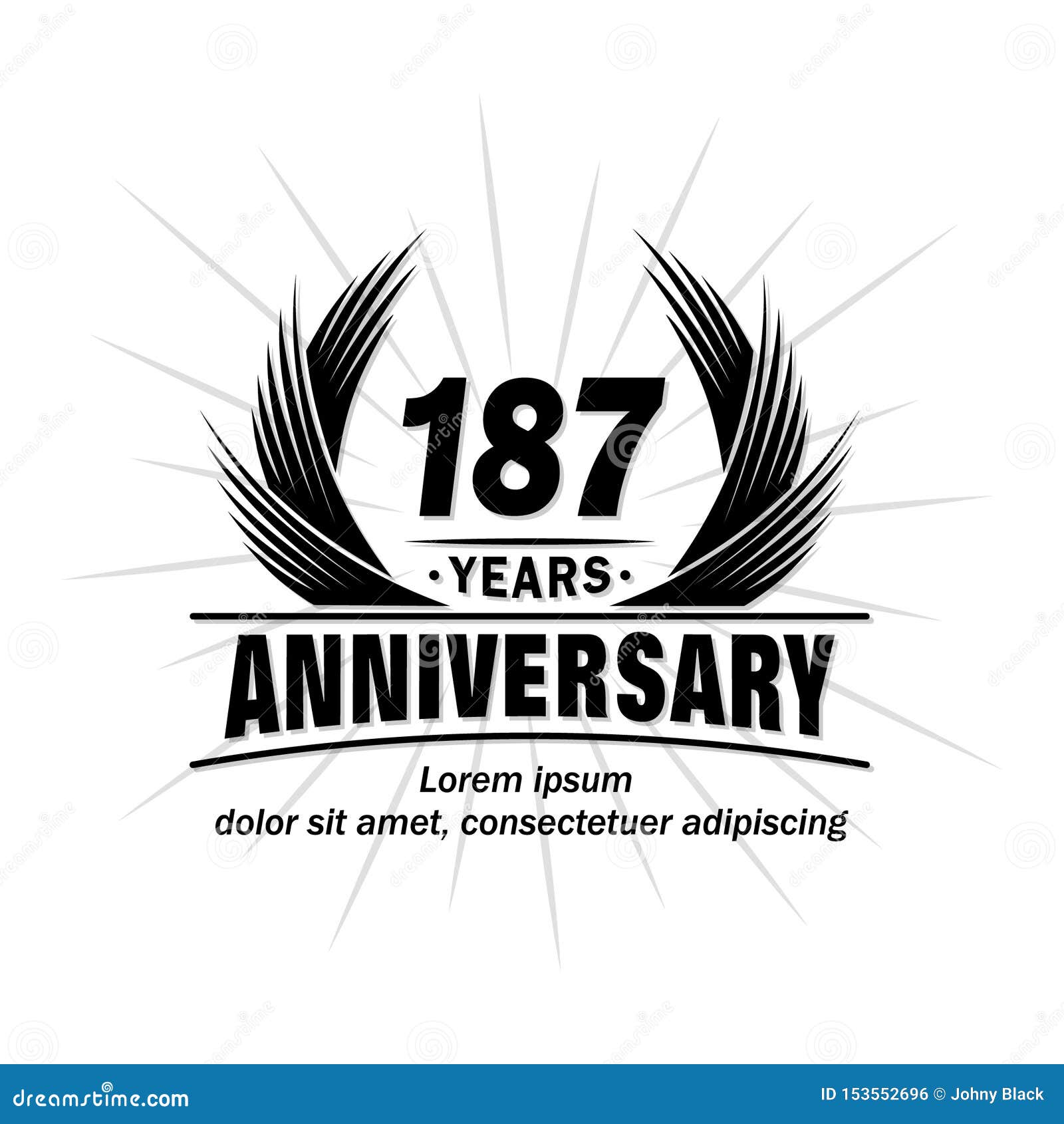 187 Years Anniversary. Elegant Anniversary Design. 187th Years Logo ...
