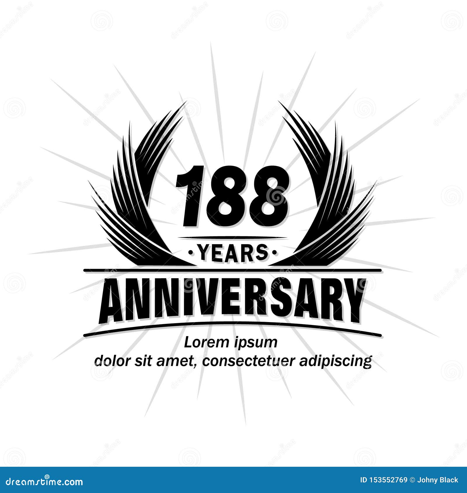 188 Years Anniversary. Elegant Anniversary Design. 188th Years Logo ...