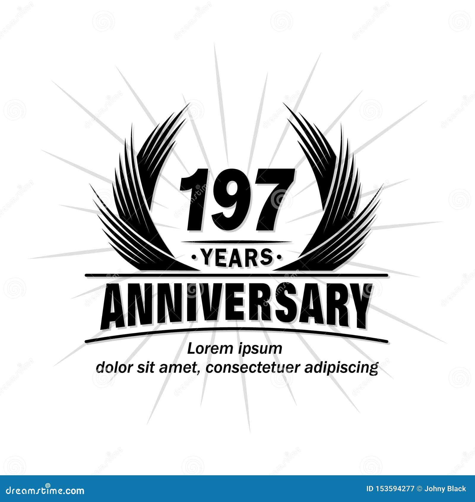 197 Years Anniversary. Elegant Anniversary Design. 197th Years Logo ...