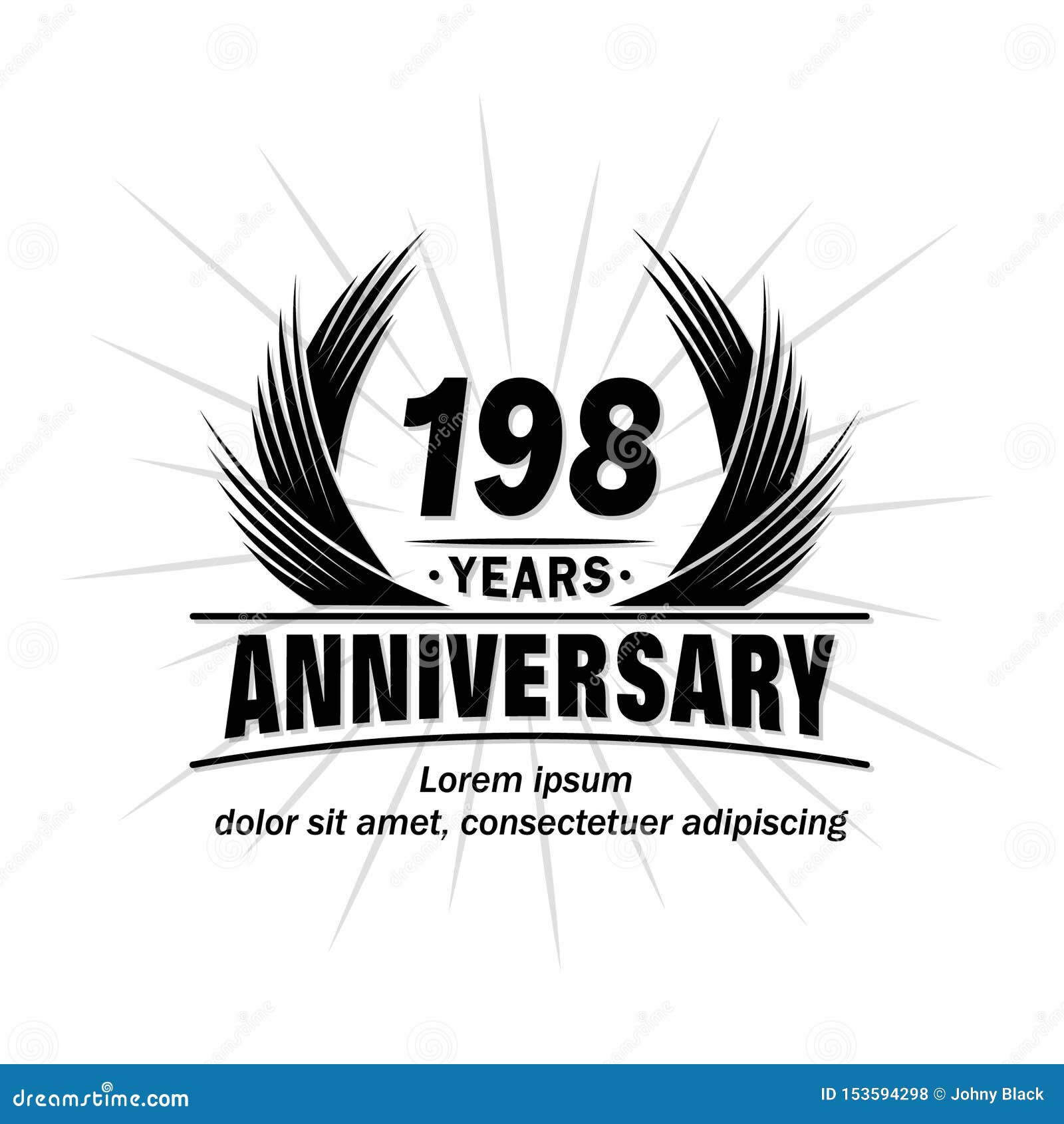 198 Years Anniversary. Elegant Anniversary Design. 198th Years Logo ...