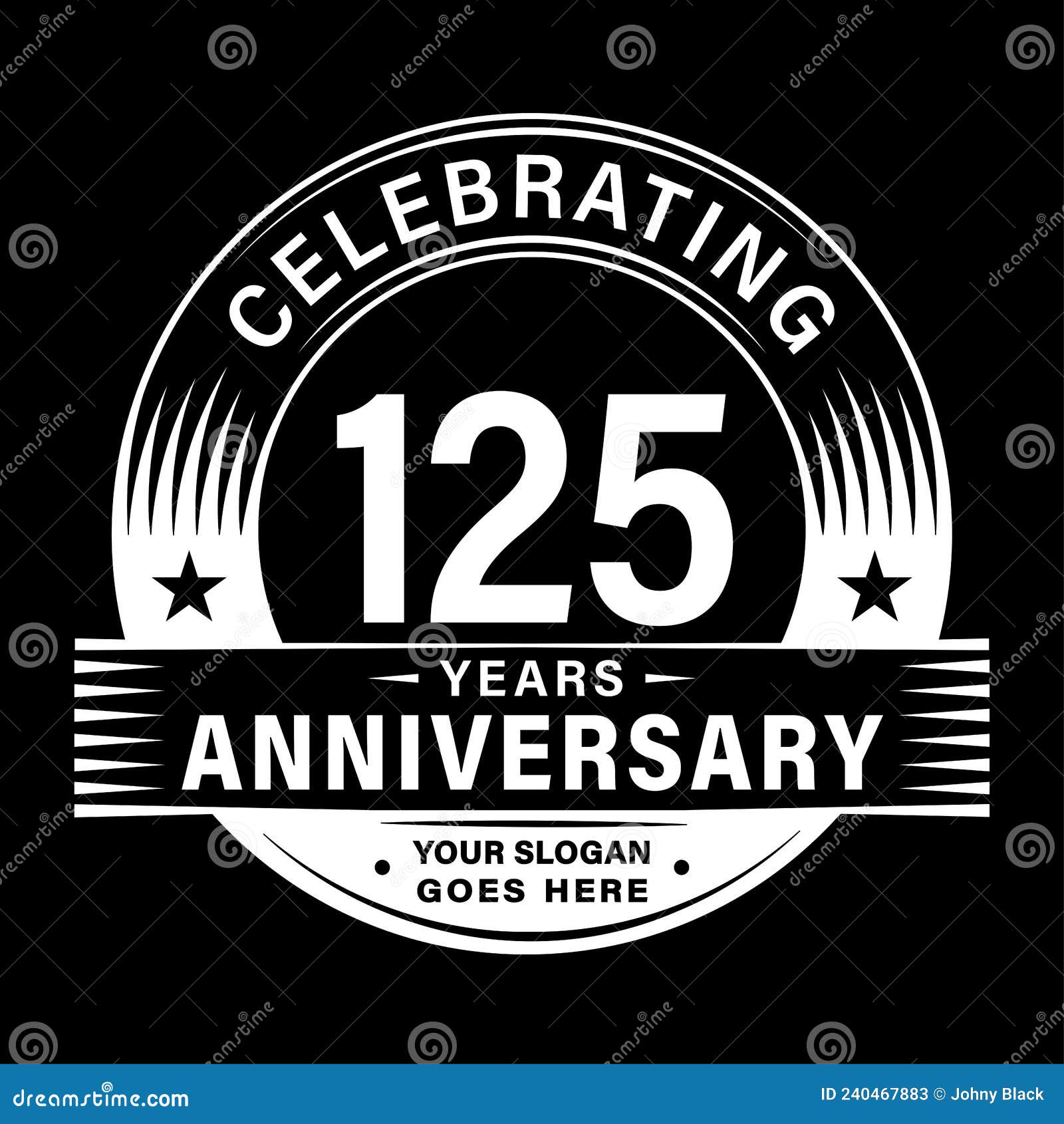 125 Years Anniversary Celebration Design Template. 125th Logo Vector ...