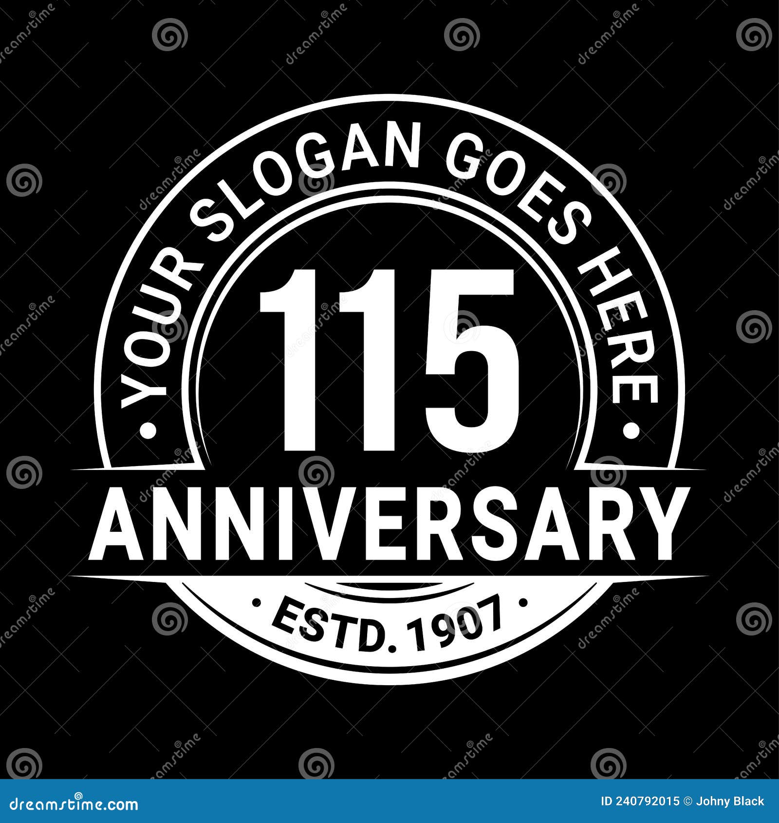 115 Years Anniversary. Anniversary Logo Design. Vector and Illustration ...