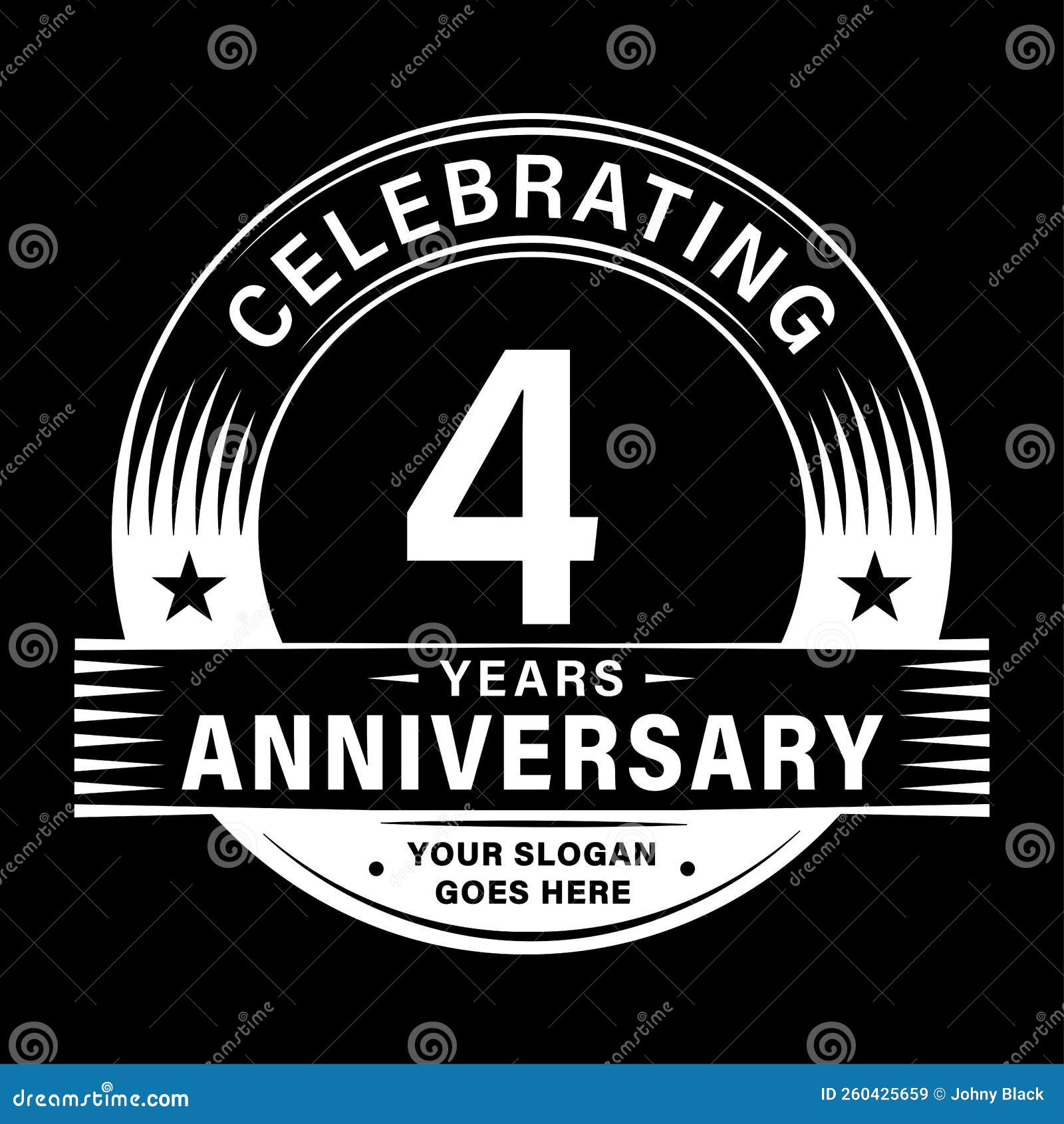 4 Years Anniversary Celebration Design Template. 4th Logo Vector ...