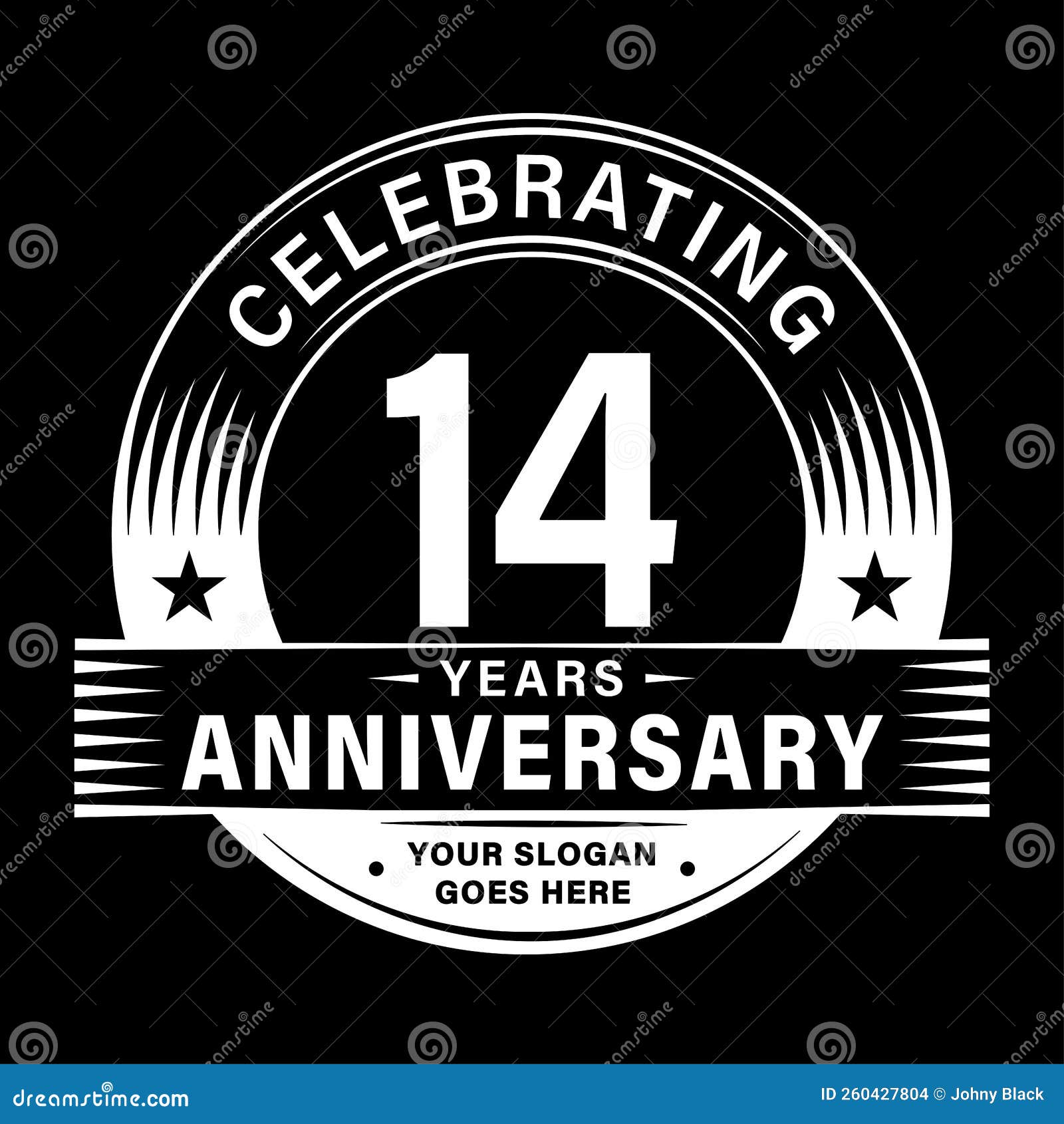 14 Years Anniversary Celebration Design Template. 14th Logo Vector ...