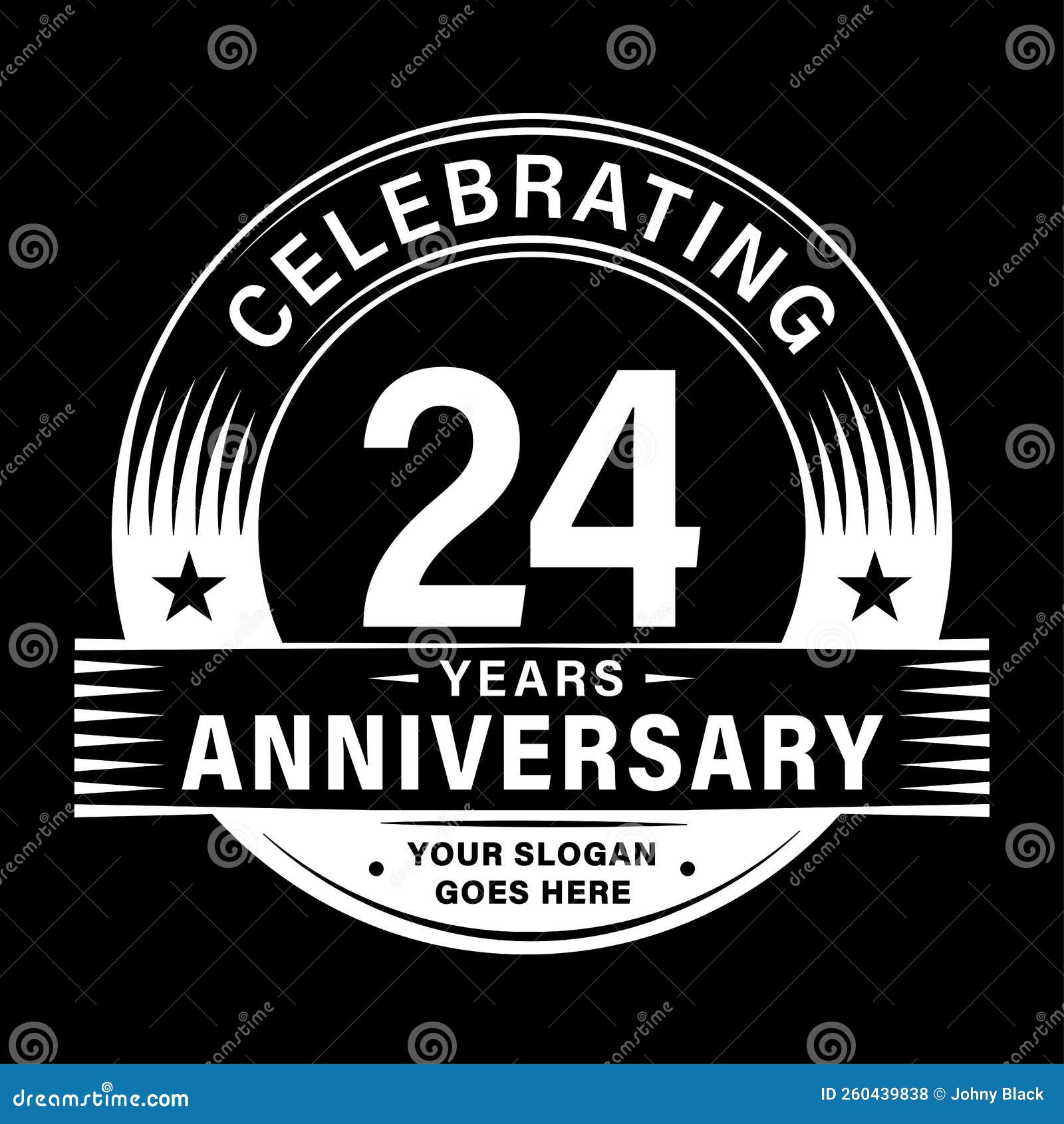 24 Years Anniversary Celebration Design Template. 24th Logo Vector ...