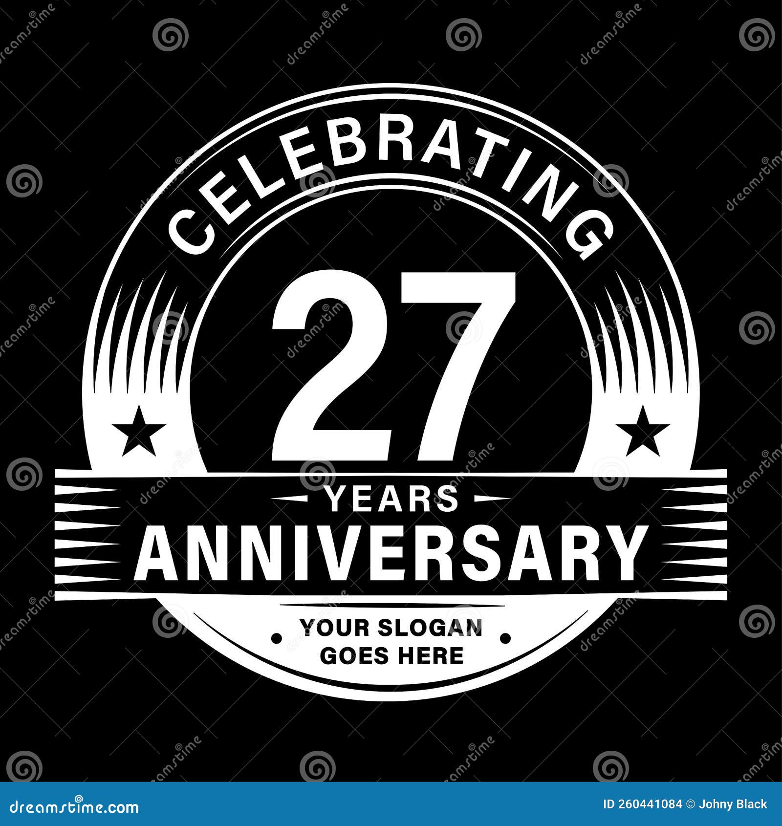 27 Years Anniversary Celebration Design Template. 27th Logo Vector ...