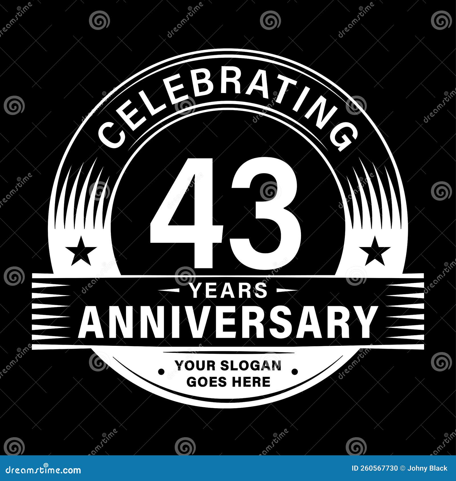 43 Years Anniversary Celebration Design Template. 43rd Logo Vector ...