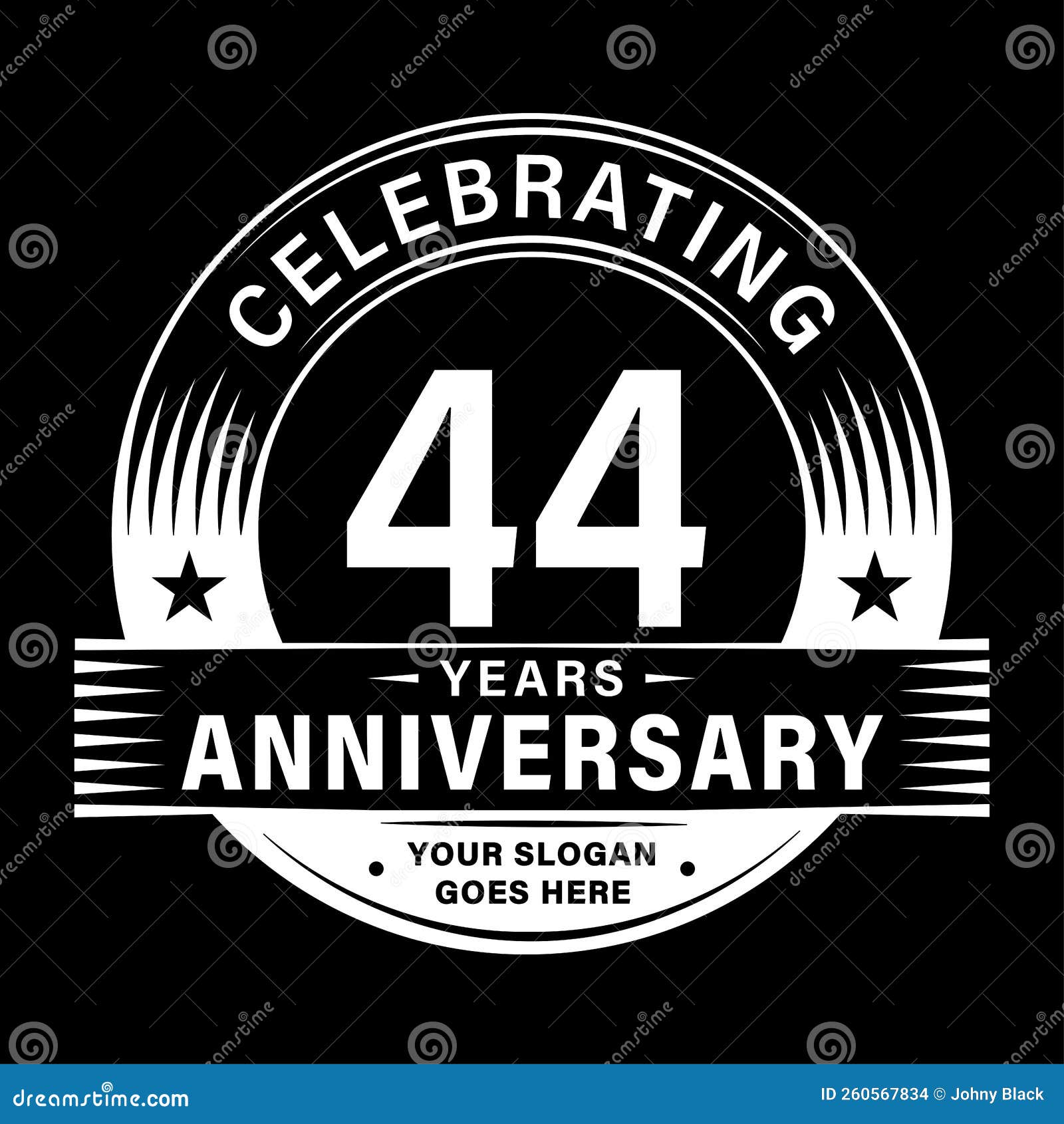 44 Years Anniversary Celebration Design Template. 44th Logo Vector ...
