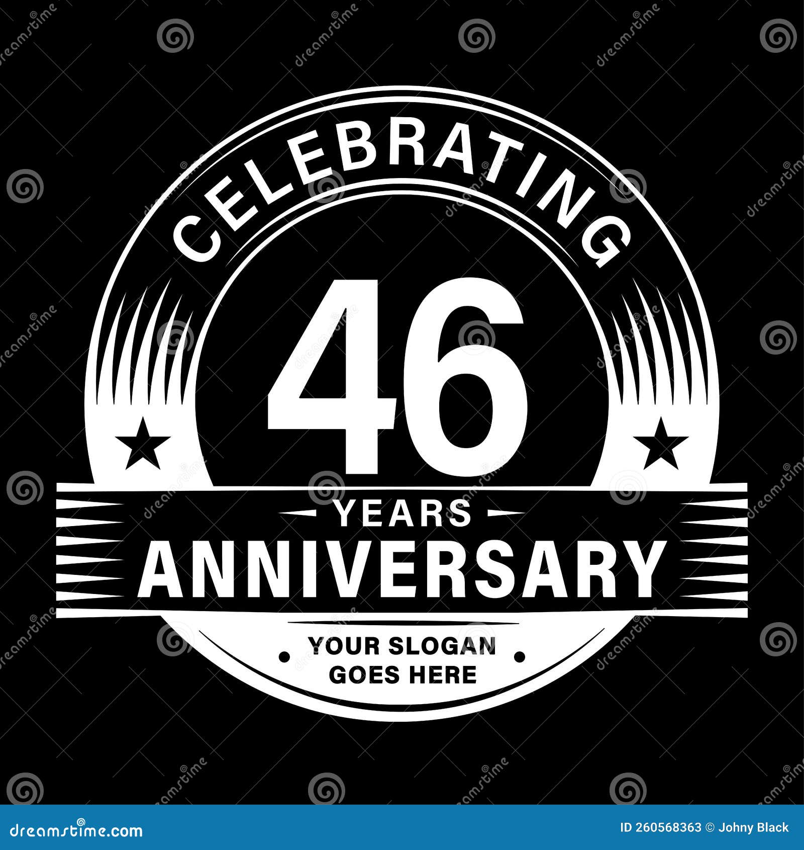 46 Years Anniversary Celebration Design Template. 46th Logo Vector ...