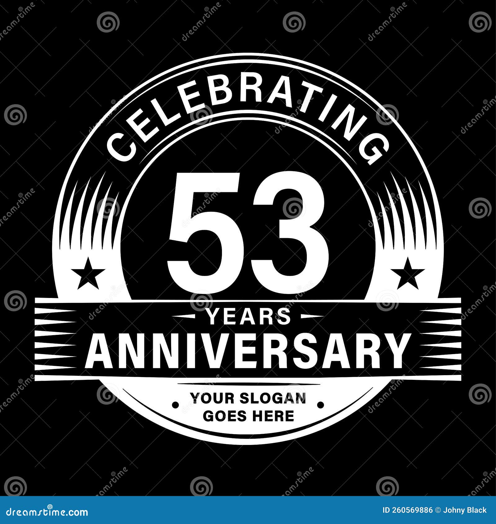 53 Years Anniversary Celebration Design Template. 53rd Logo Vector ...