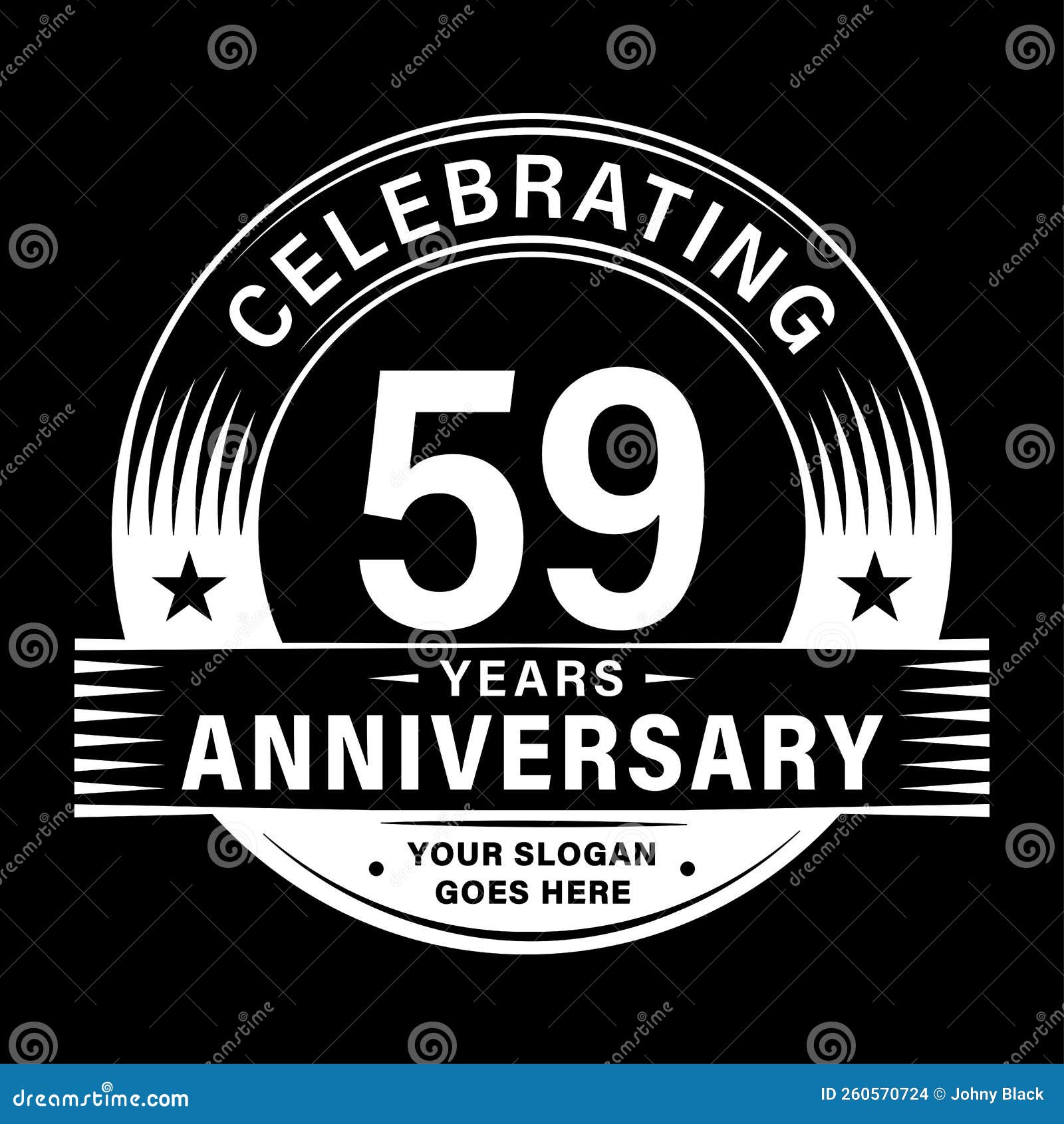 59 Years Anniversary Celebration Design Template. 59th Logo Vector ...