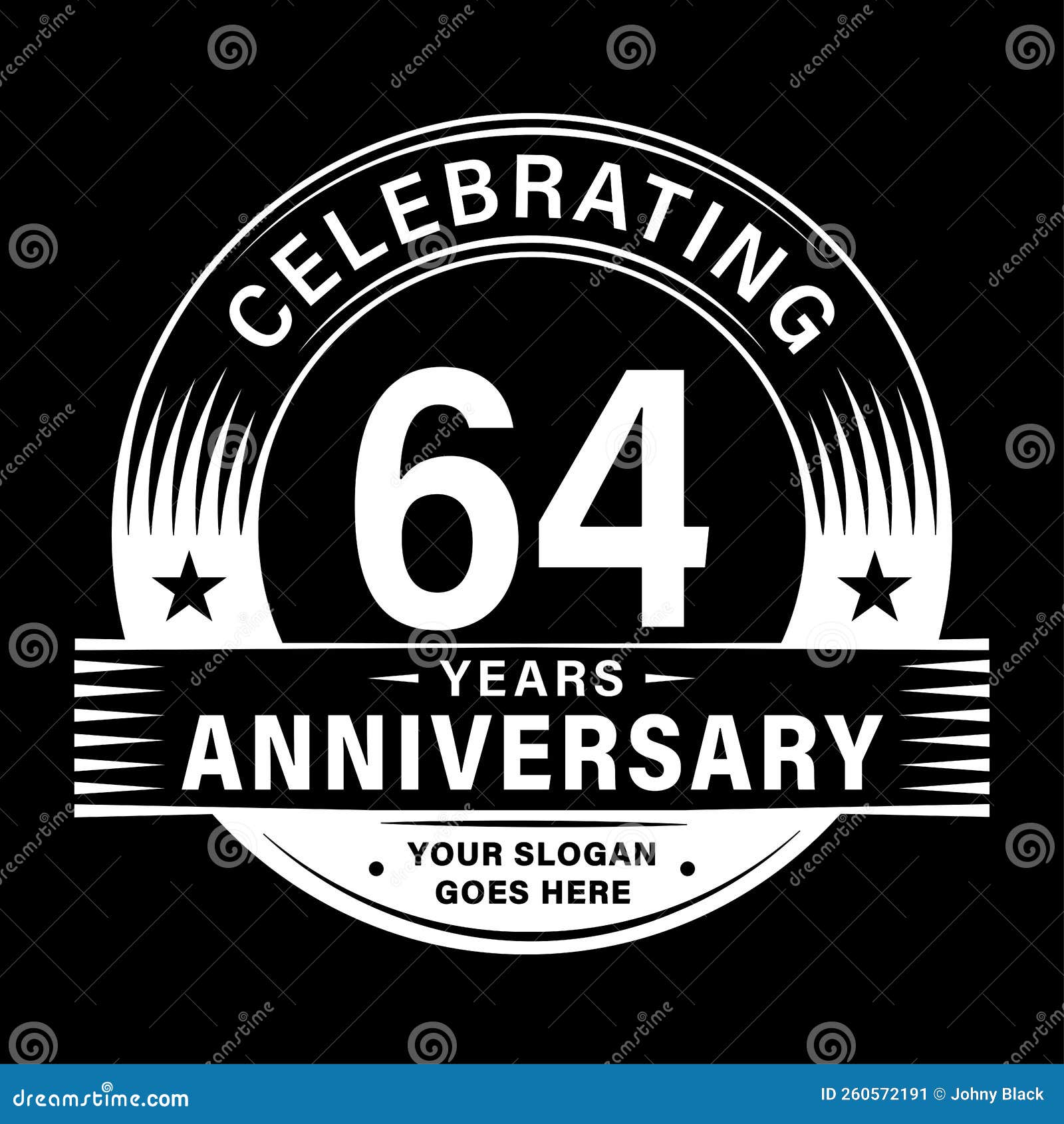64 Years Anniversary Celebration Design Template. 64th Logo Vector ...