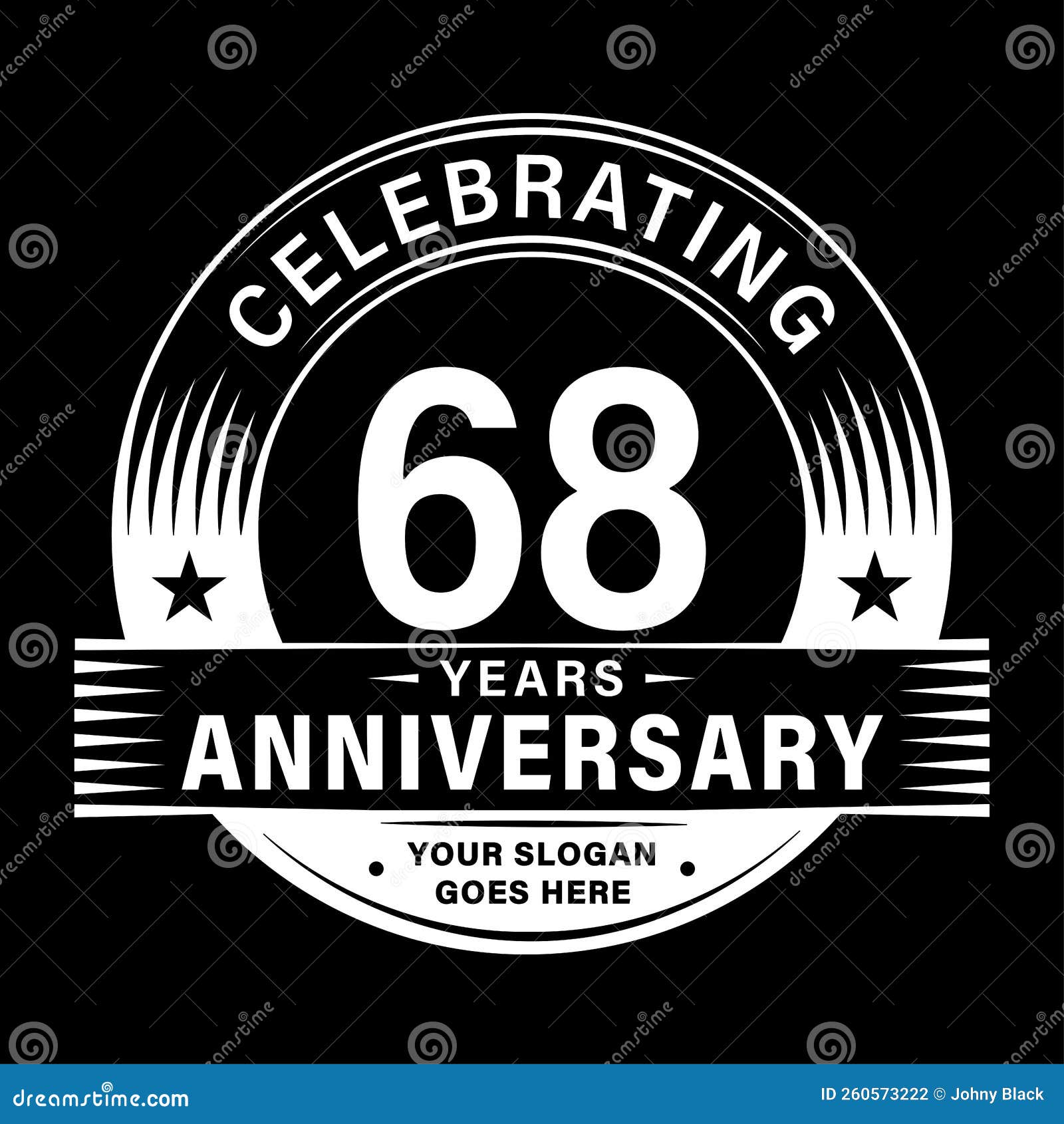 68 Years Anniversary Celebration Design Template. 68th Logo Vector ...