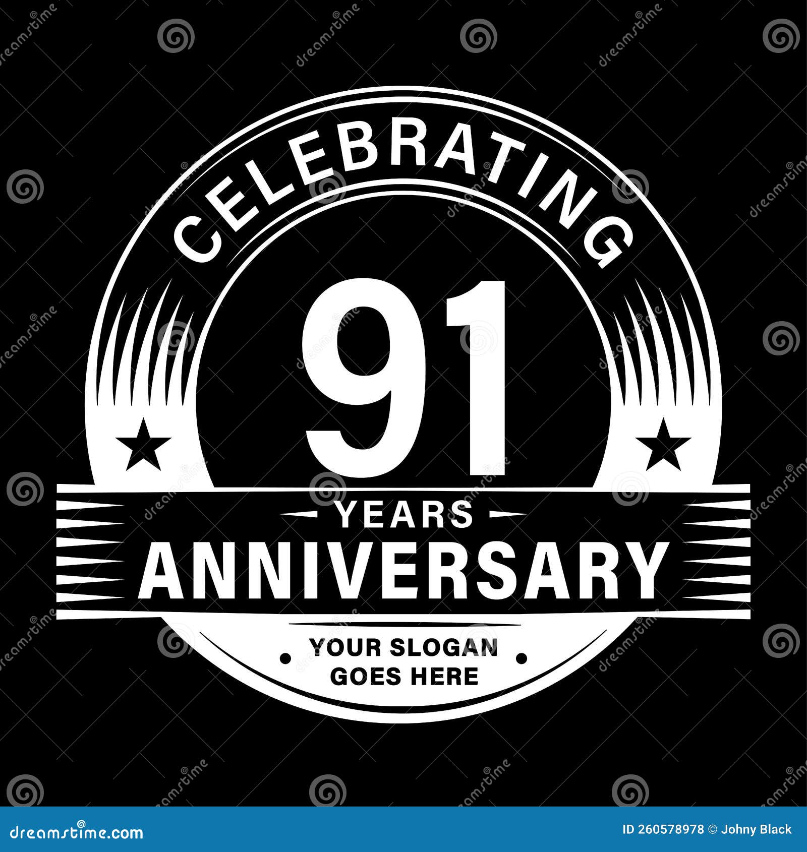 91 Years Anniversary Celebration Design Template. 91st Logo Vector ...