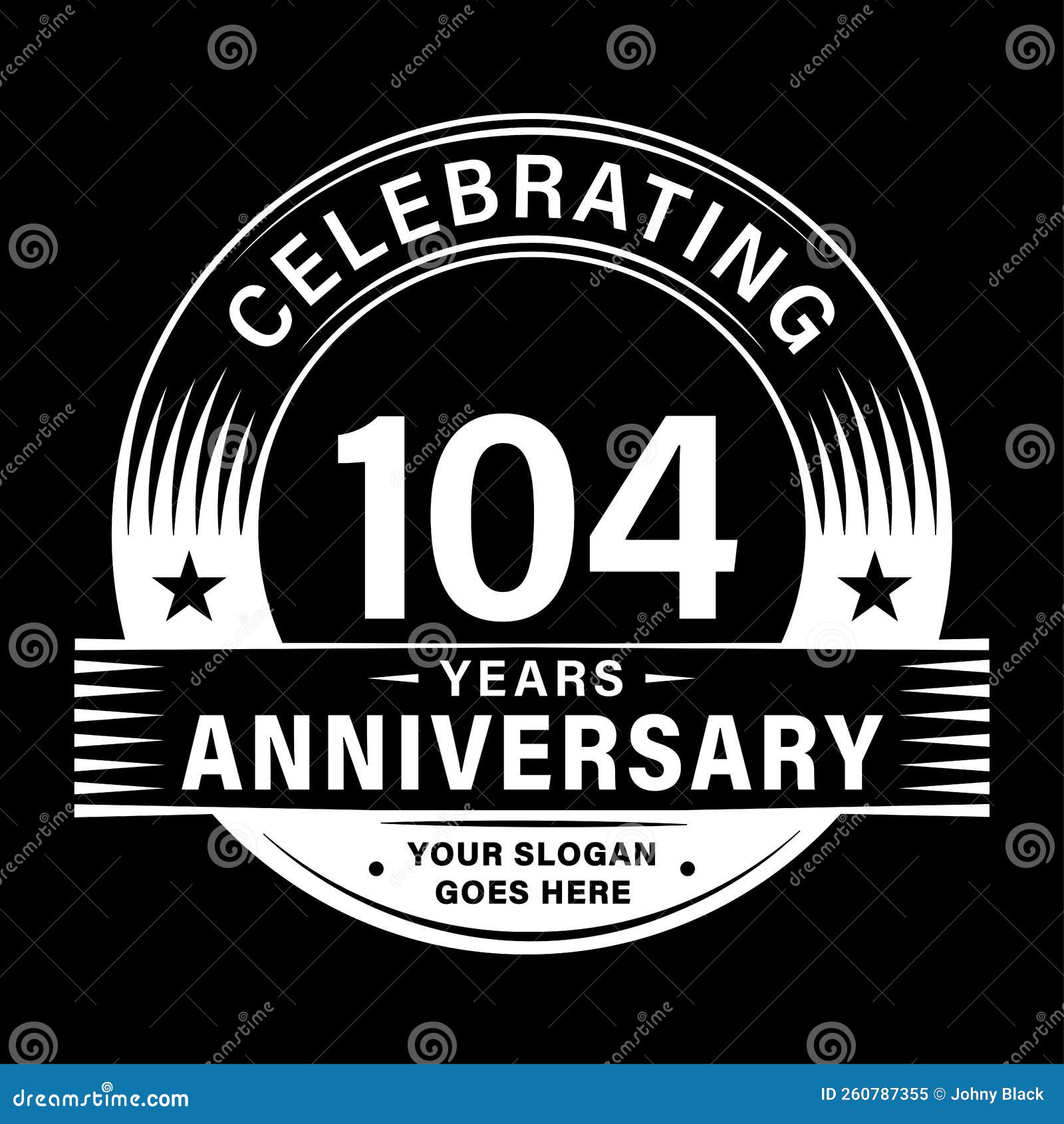 104 Years Anniversary Celebration Design Template. 104th Logo Vector ...