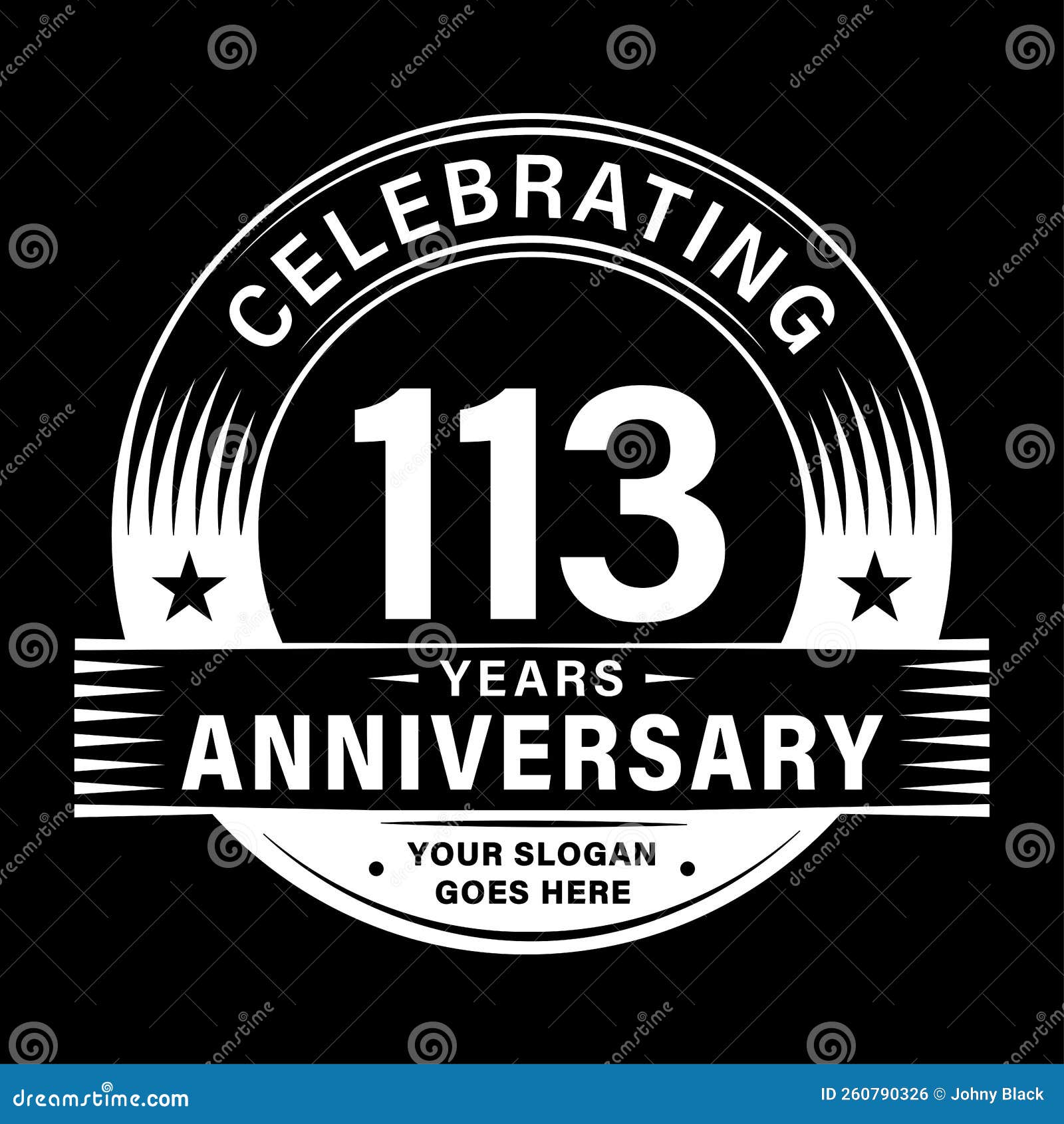 113 Years Anniversary Celebration Design Template. 113th Logo Vector ...