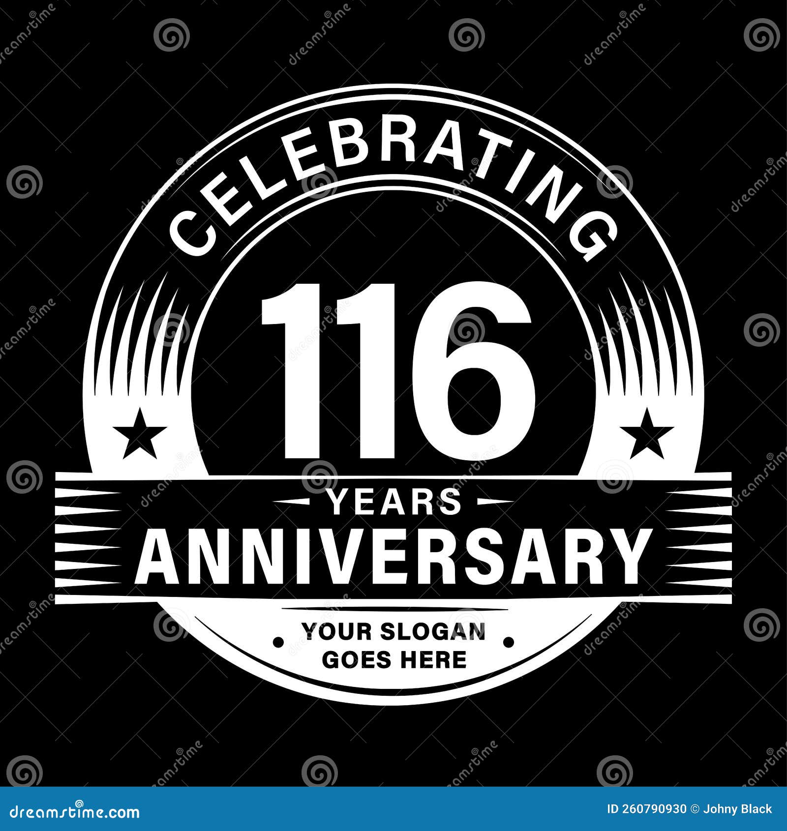 116 Years Anniversary Celebration Design Template. 116th Logo Vector ...