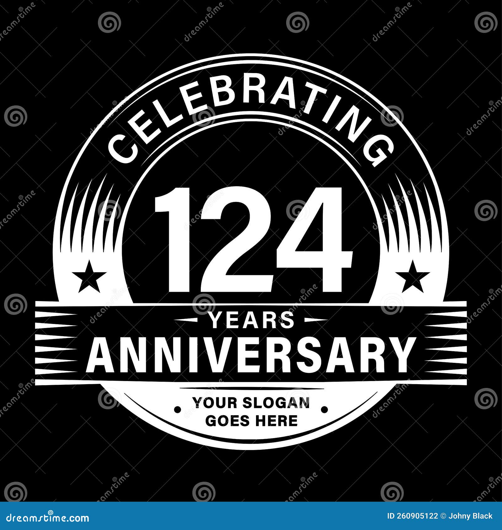 124 Years Anniversary Celebration Design Template. 124th Logo Vector ...