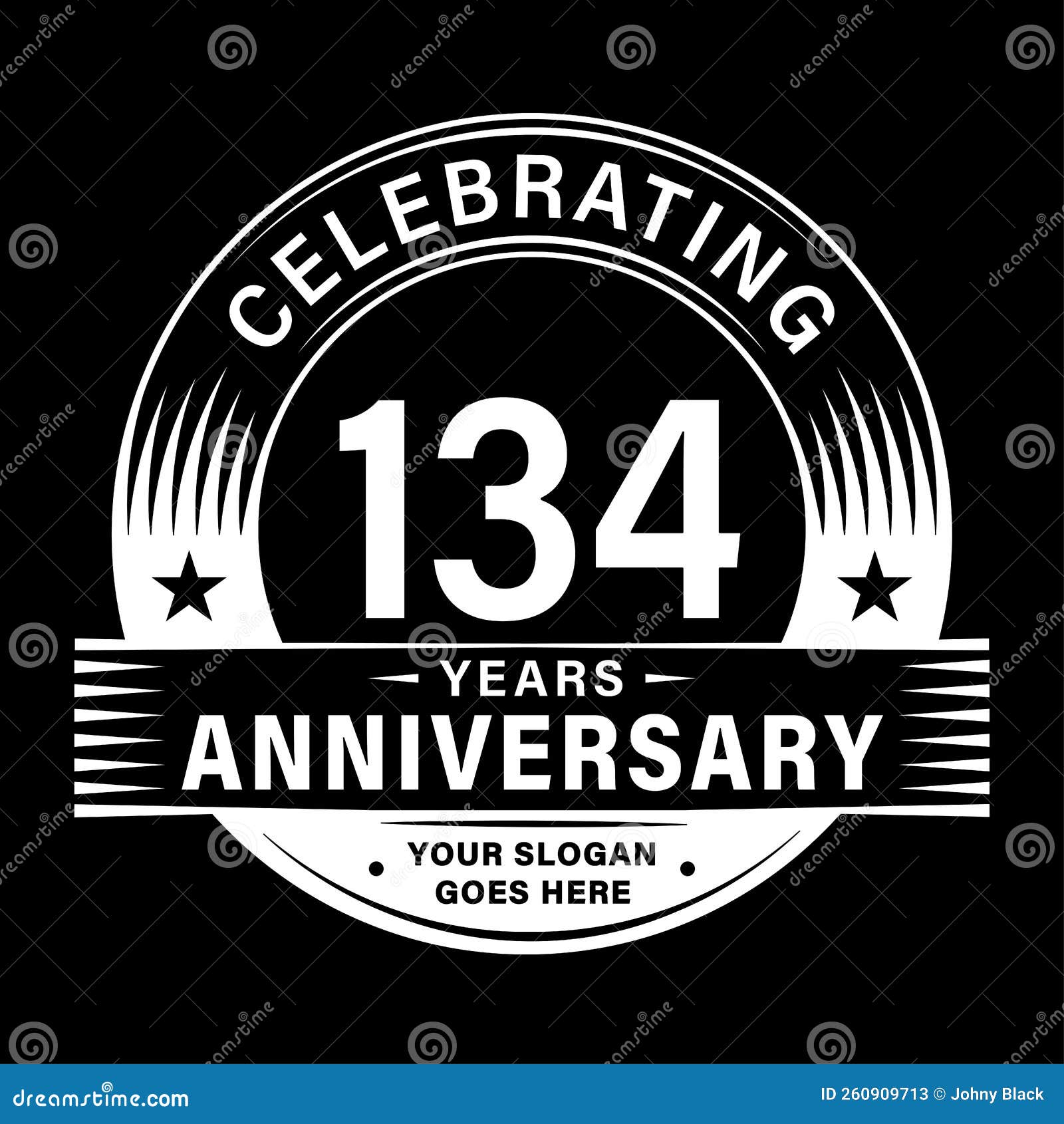 134 Years Anniversary Celebration Design Template. 134th Logo Vector ...