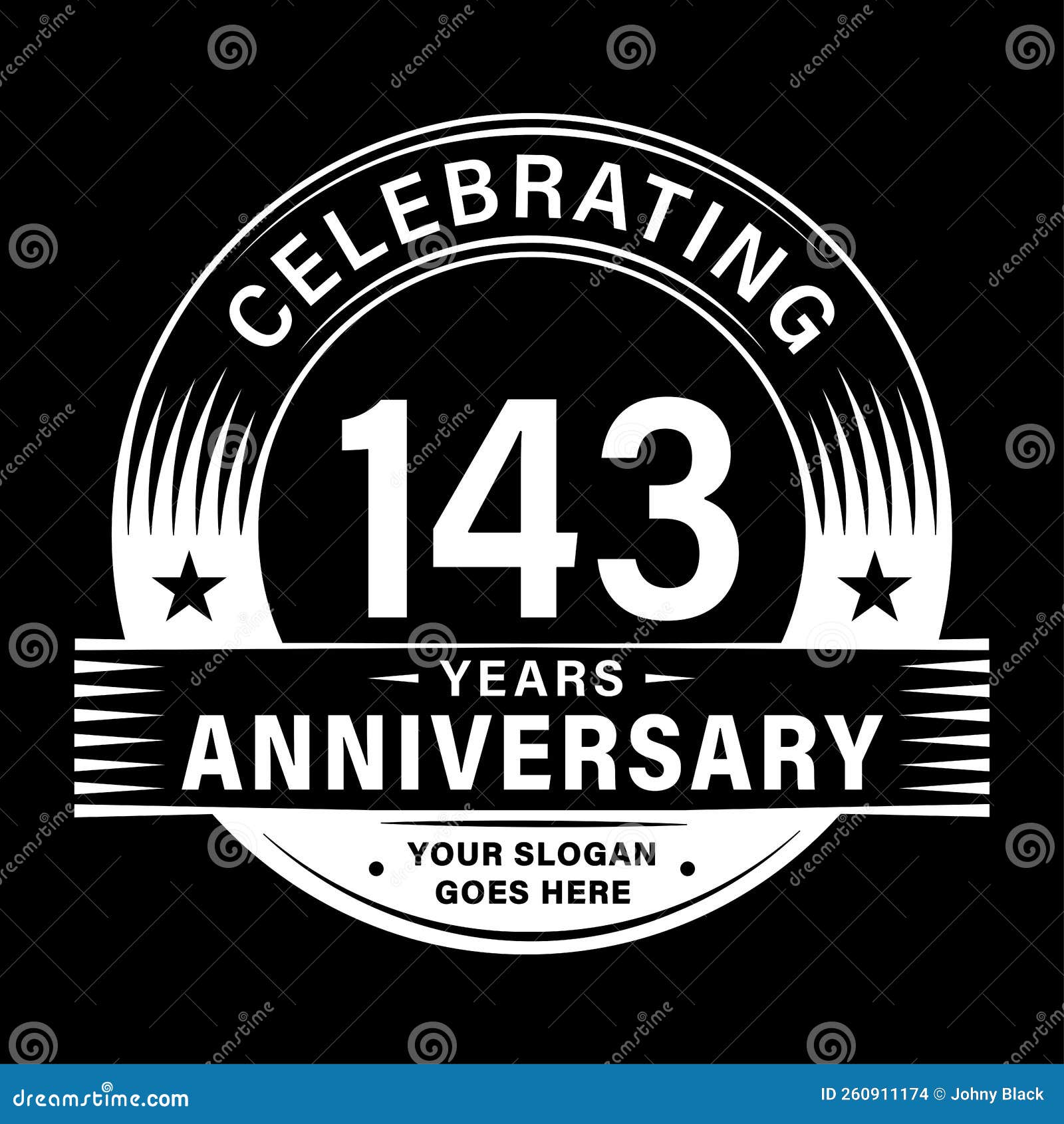 143 Years Anniversary Celebration Design Template. 143rd Logo Vector ...