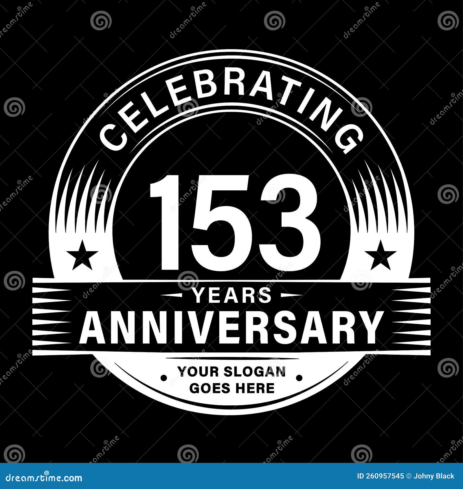153 Years Anniversary Celebration Design Template. 153rd Logo Vector ...