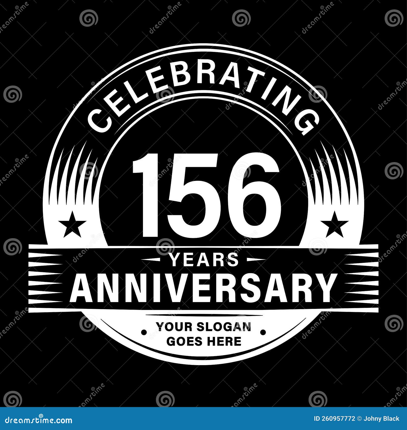 156 Years Anniversary Celebration Design Template. 156th Logo Vector ...