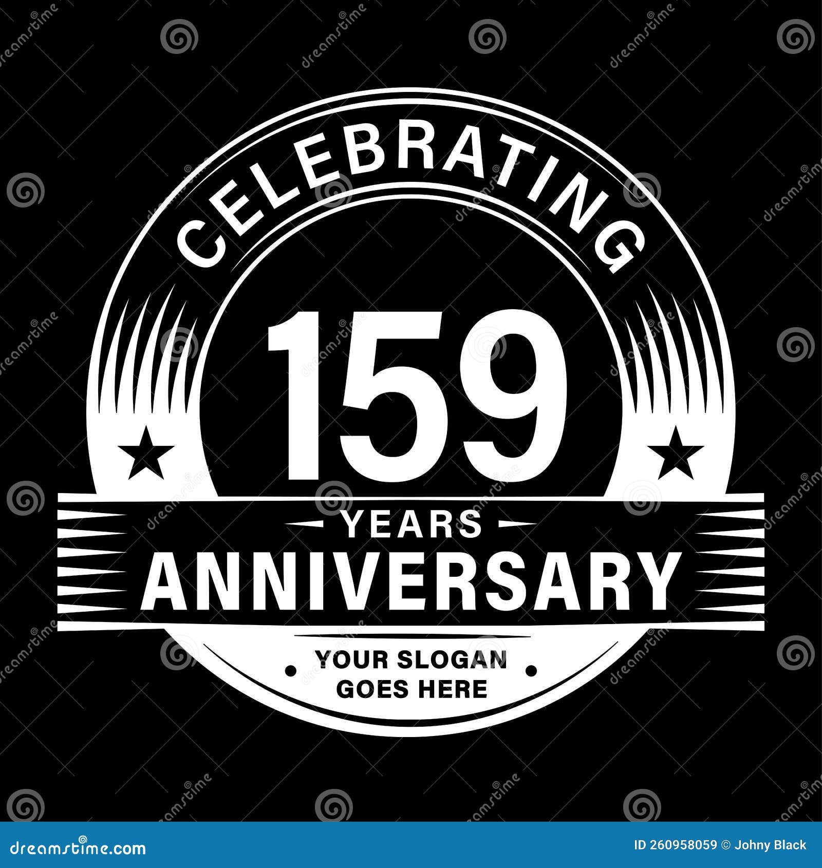 159 Years Anniversary Celebration Design Template. 159th Logo Vector ...
