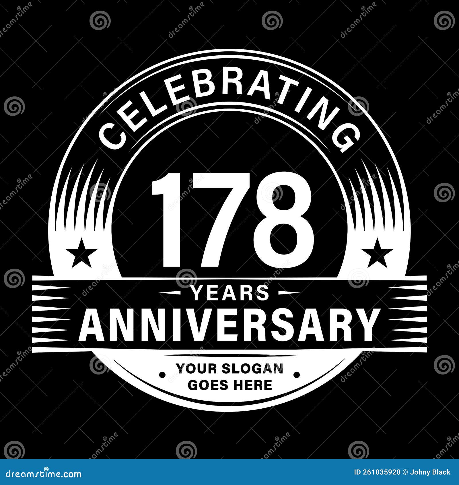 178 Years Anniversary Celebration Design Template. 178th Logo Vector ...