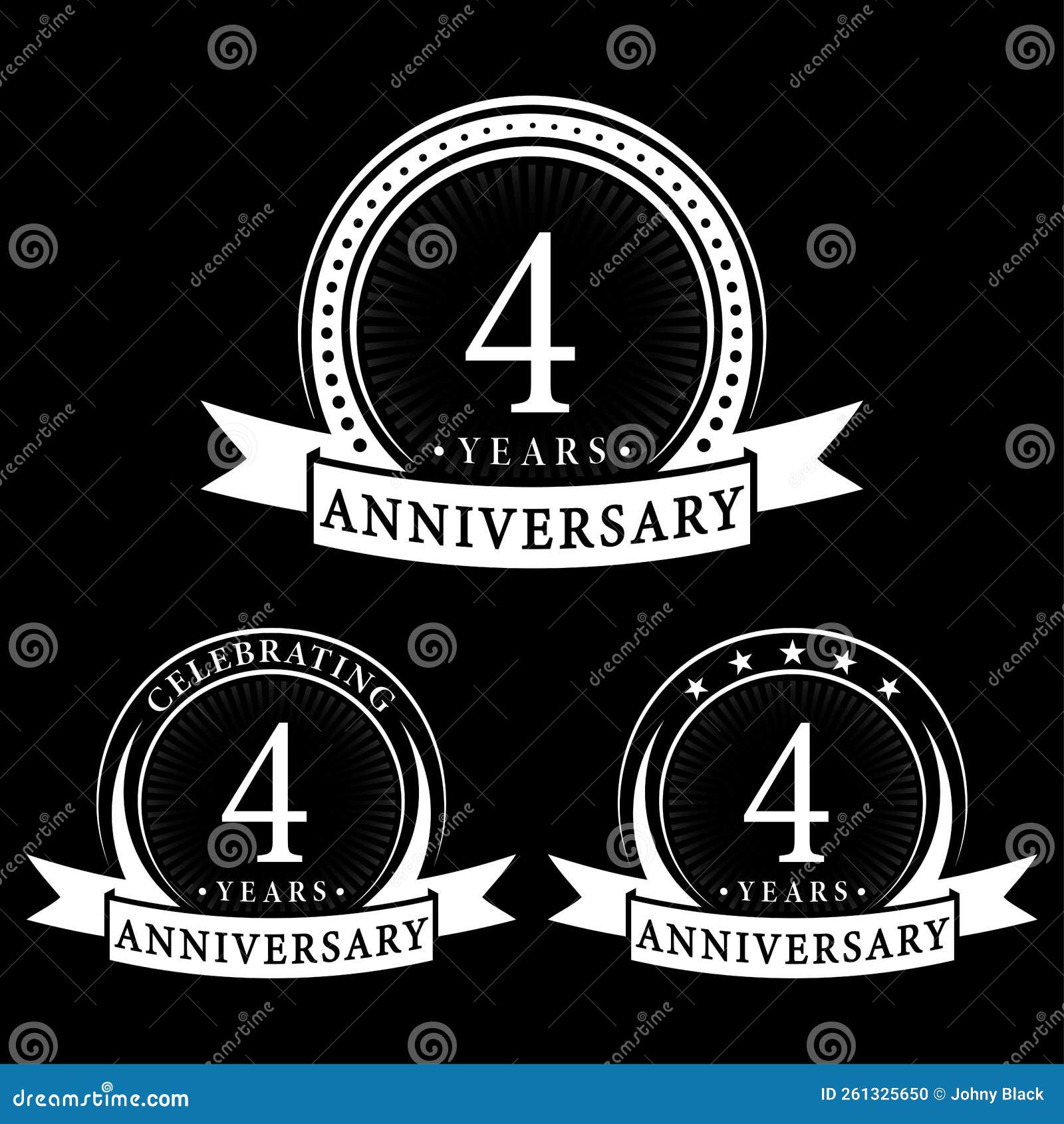 4 Years Anniversary Celebration Logotype. 4th Anniversary Logo ...
