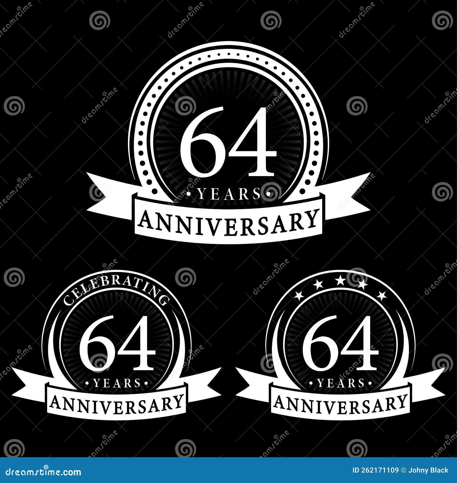 64 Years Anniversary Celebration Logotype. 64th Anniversary Logo ...