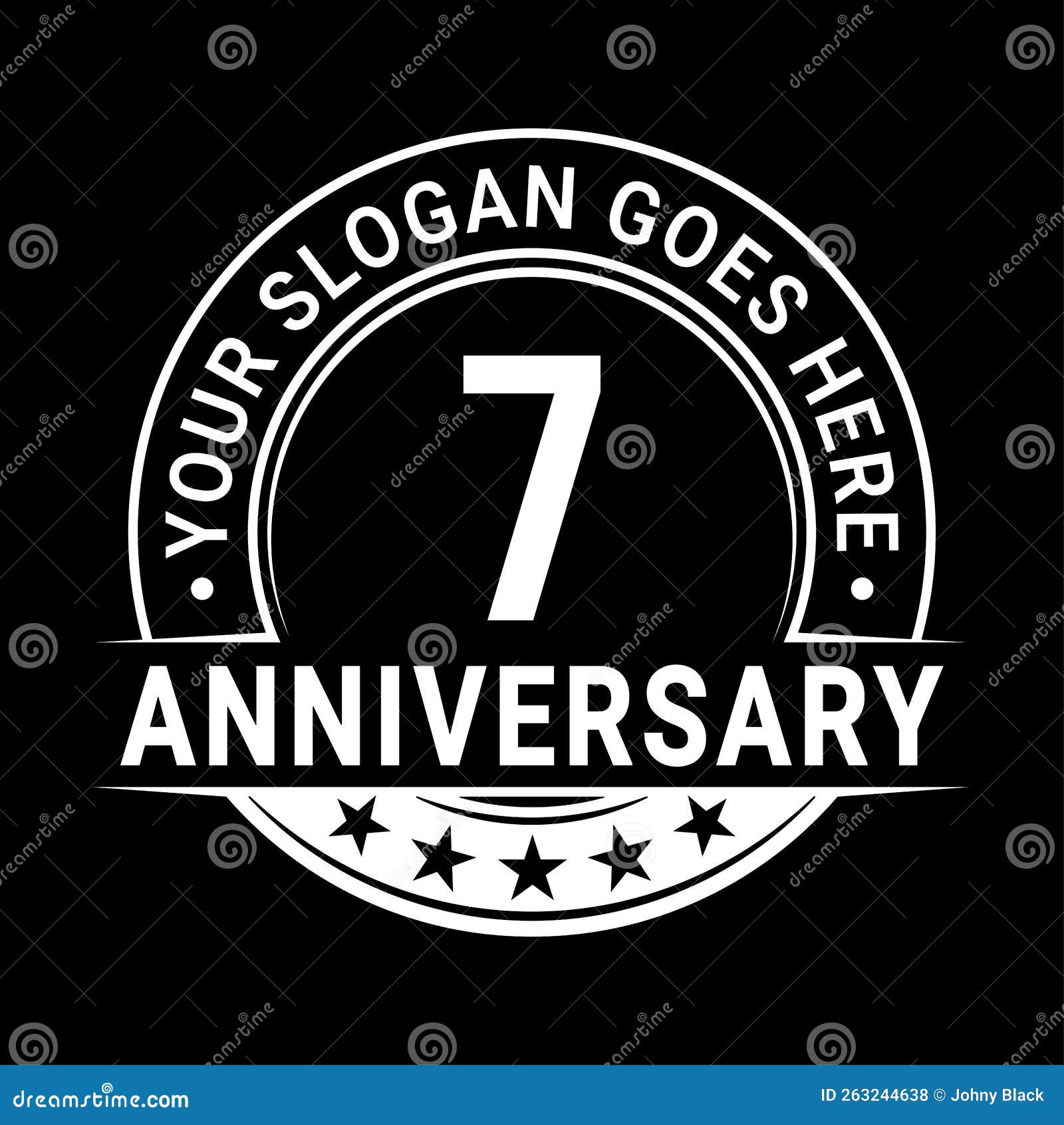 7 Years Anniversary. 7th Anniversary Logo Design Template. Vector and ...